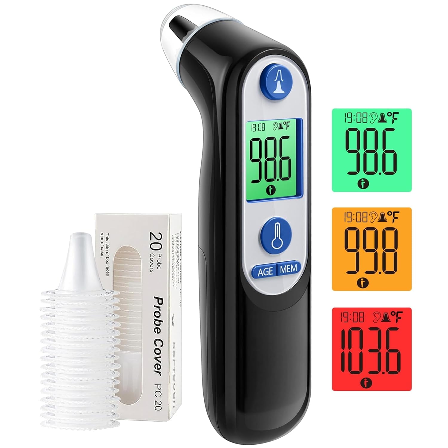 Ear Thermometer, Digital Ear Thermometer for Kids and Adults, High ...