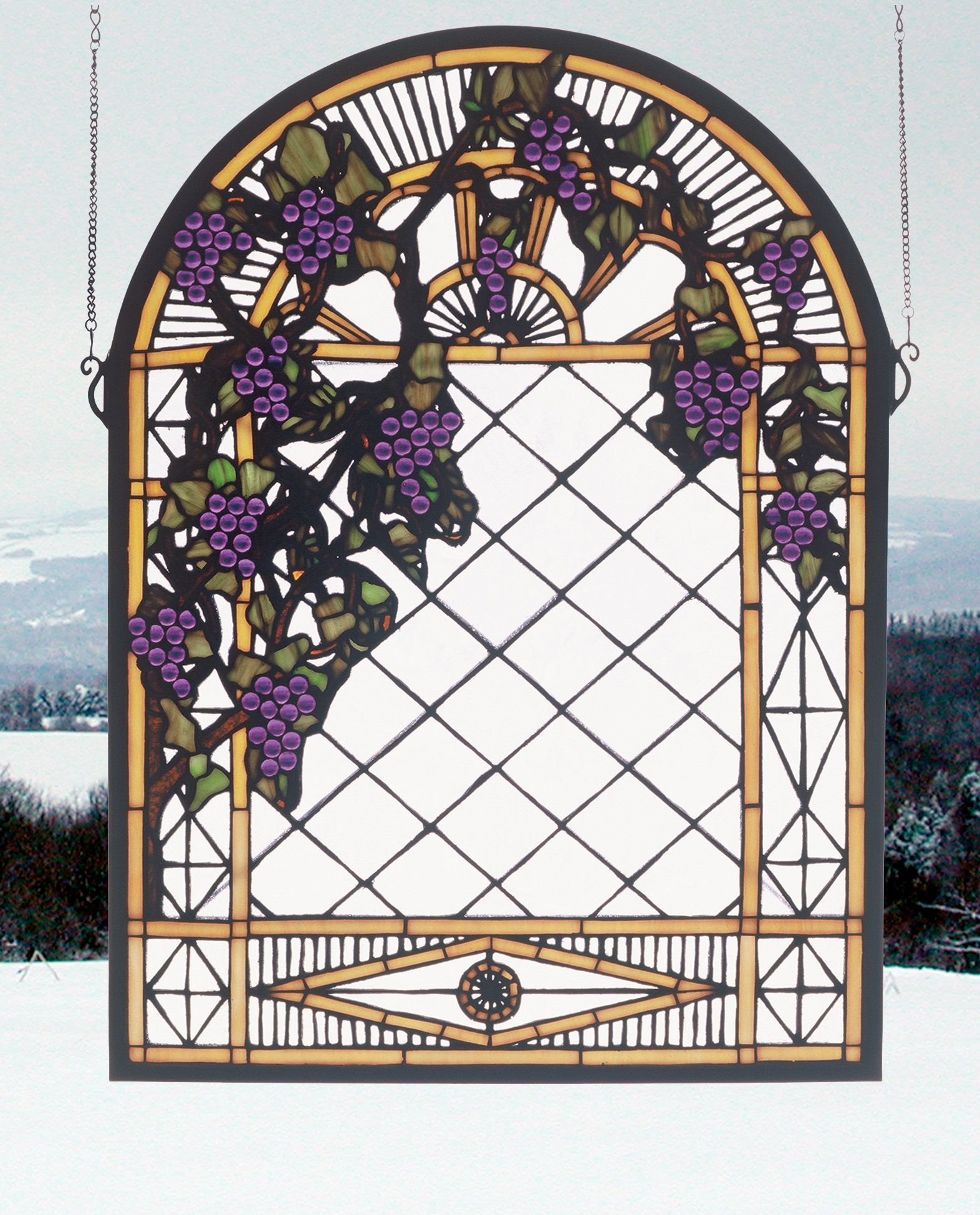 Grape Diamond Trellis Window Panel (16 in. x 22 in.) - Walmart.com