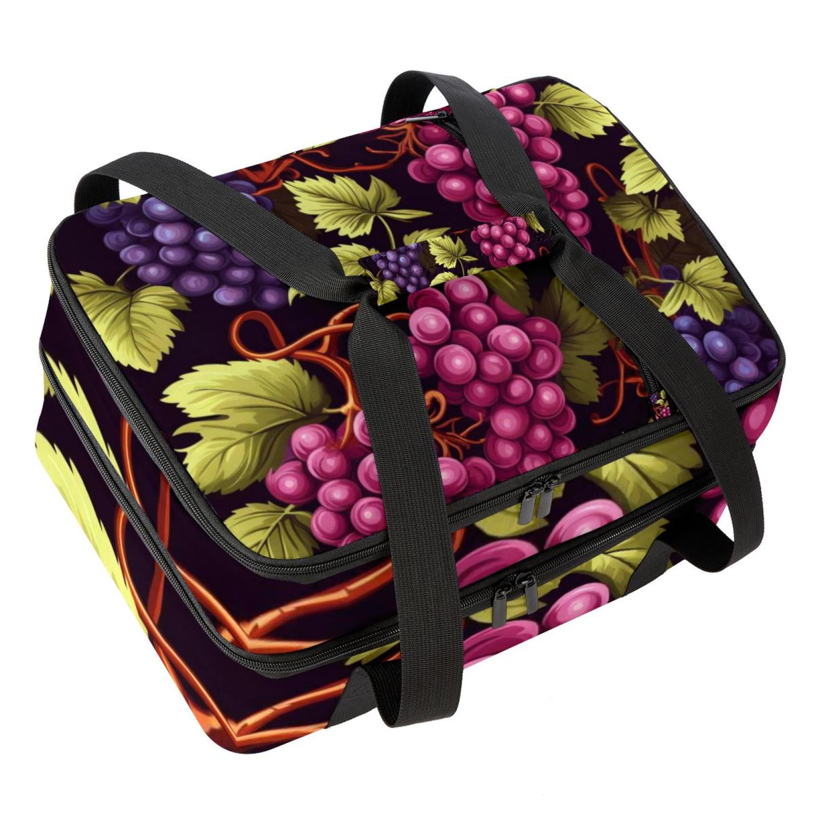 Grape Double Layered Insulated Refrigerated Lunch Bag with Two ...
