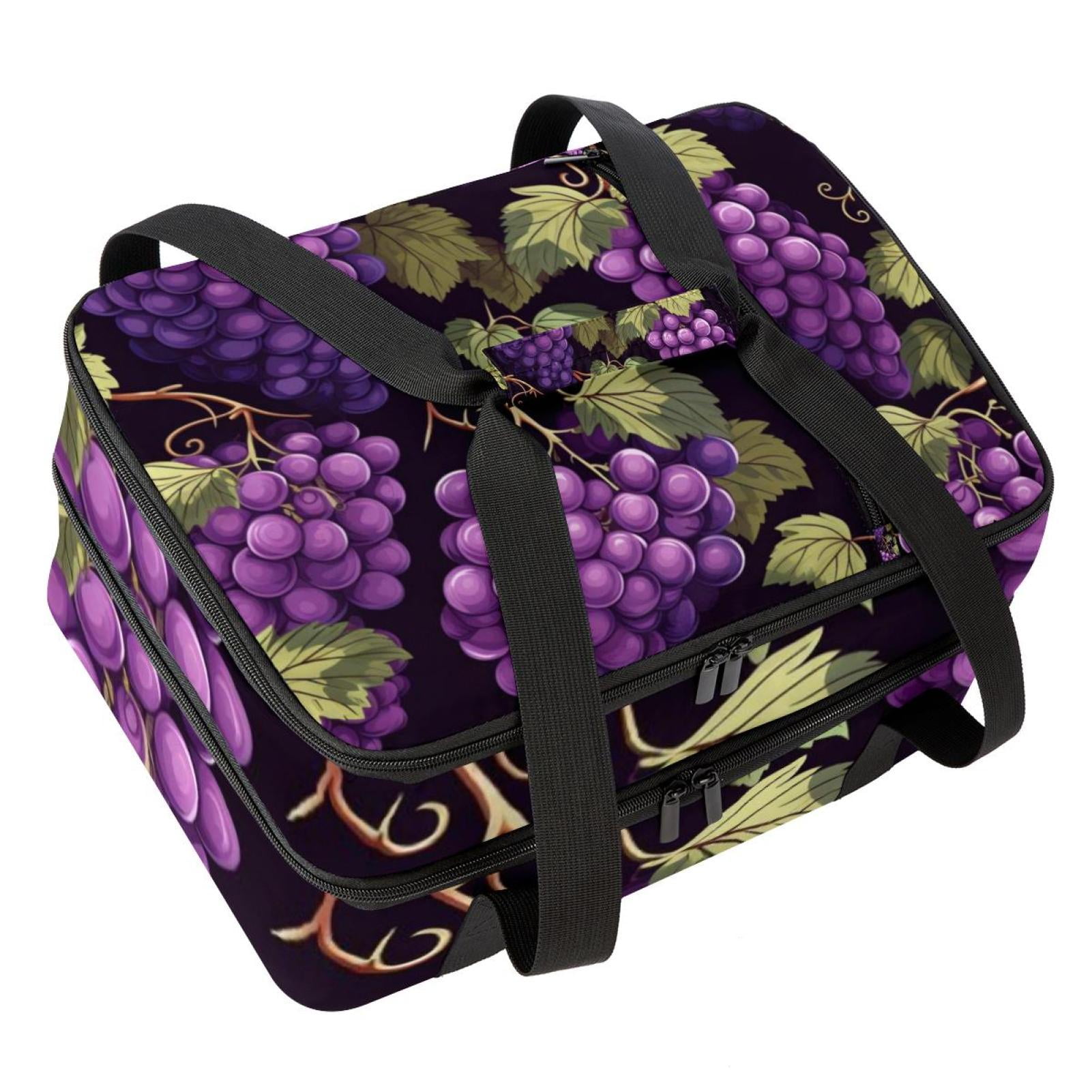 Grape Double Layered Insulated and Refrigerated Lunch Bag with Two ...