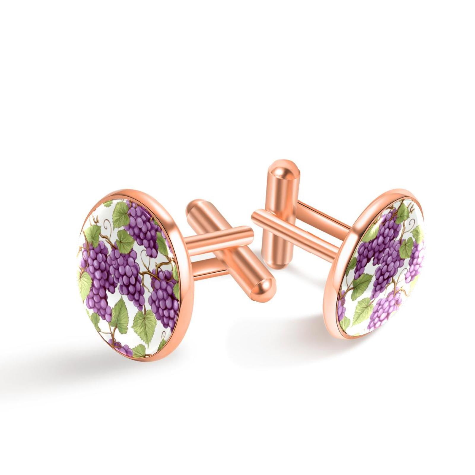 Grape Elegant Men's Cufflink, Cuff Link, and Shirt Clip Set - Suitable ...
