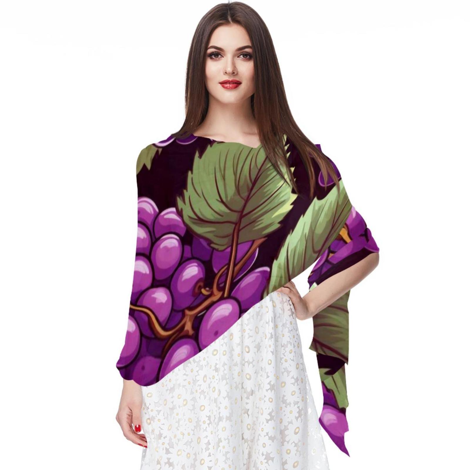 Grape Elegant Translucent Chiffon Silk Scarf 180*73 - Light Breathable ...