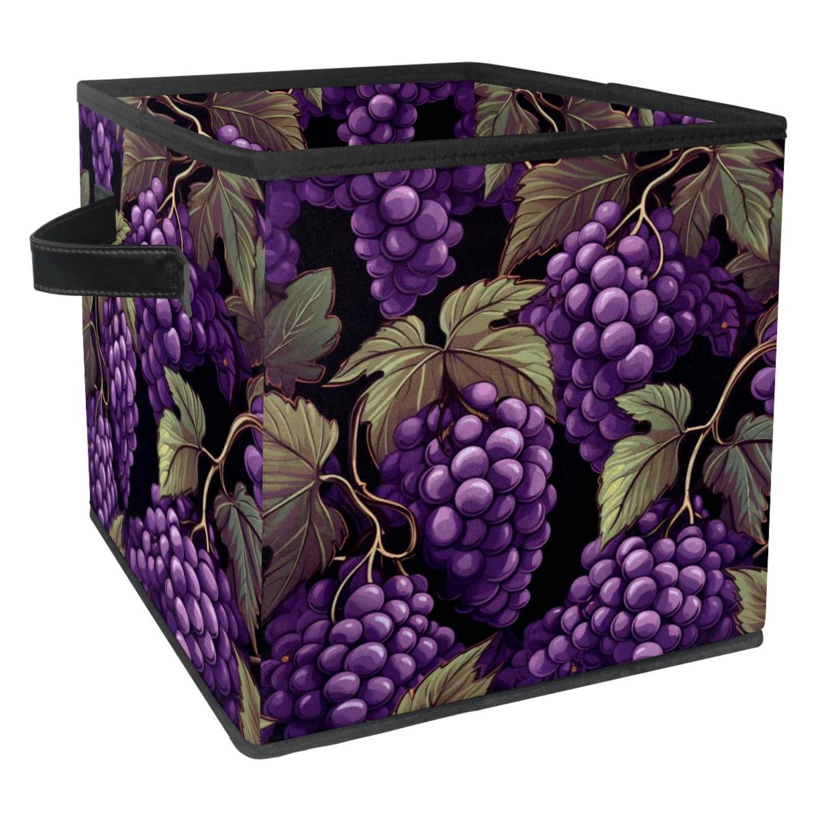 Grape Foldable Cube Organizer with Handle, 10.8"x10.5"x10.6", Large ...