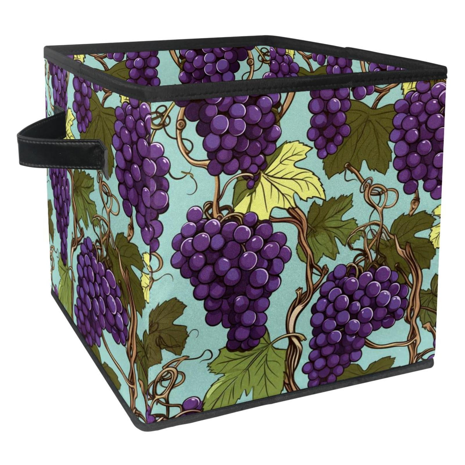 Grape Foldable Toy Box with Handle, 10.8"x10.5"x10.6", Large Capacity ...
