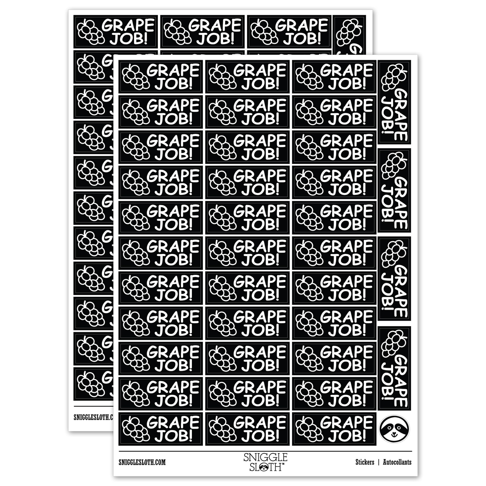 Grape Great Job Teacher Student School Sticker Set - Black - Gloss ...