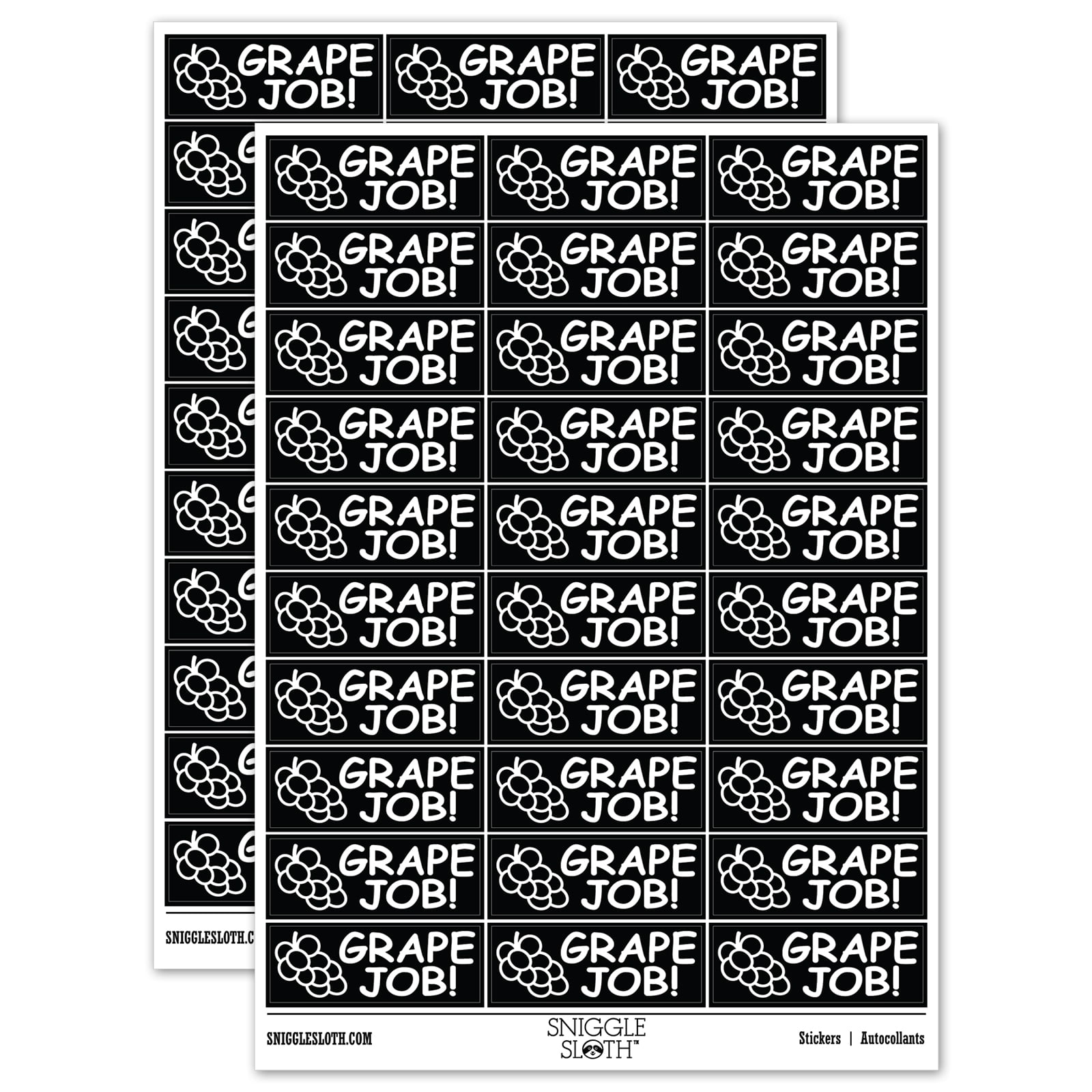 Grape Great Job Teacher Student School Sticker Set - Black - Gloss ...
