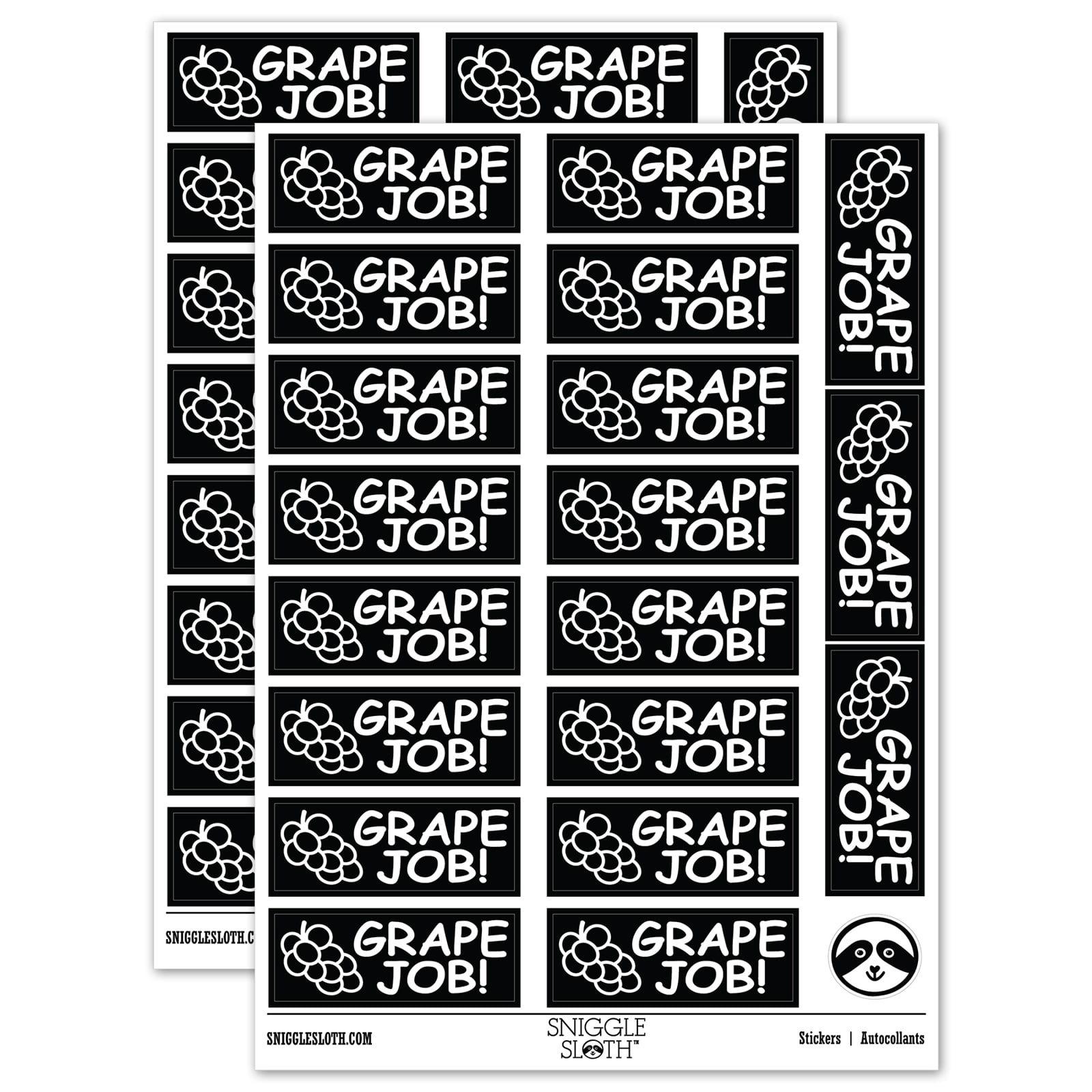 Grape Great Job Teacher Student School Sticker Set - Black - Gloss ...
