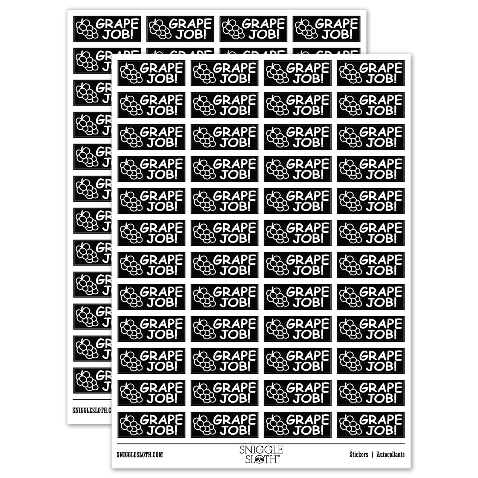 Grape Great Job Teacher Student School Sticker Set - Black - Matte ...