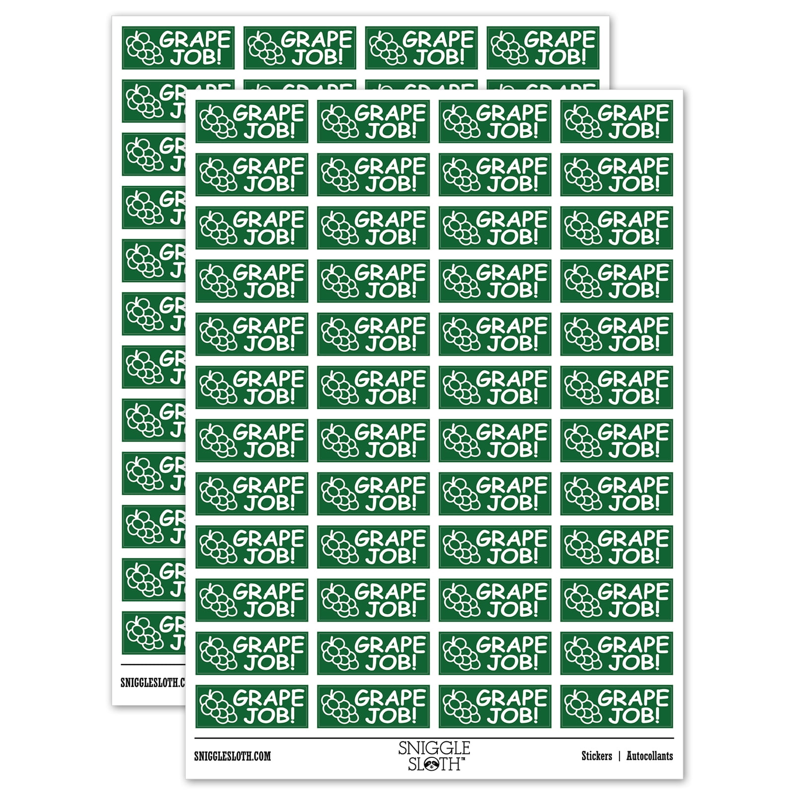 Grape Great Job Teacher Student School Sticker Set - Dark Green - Gloss ...