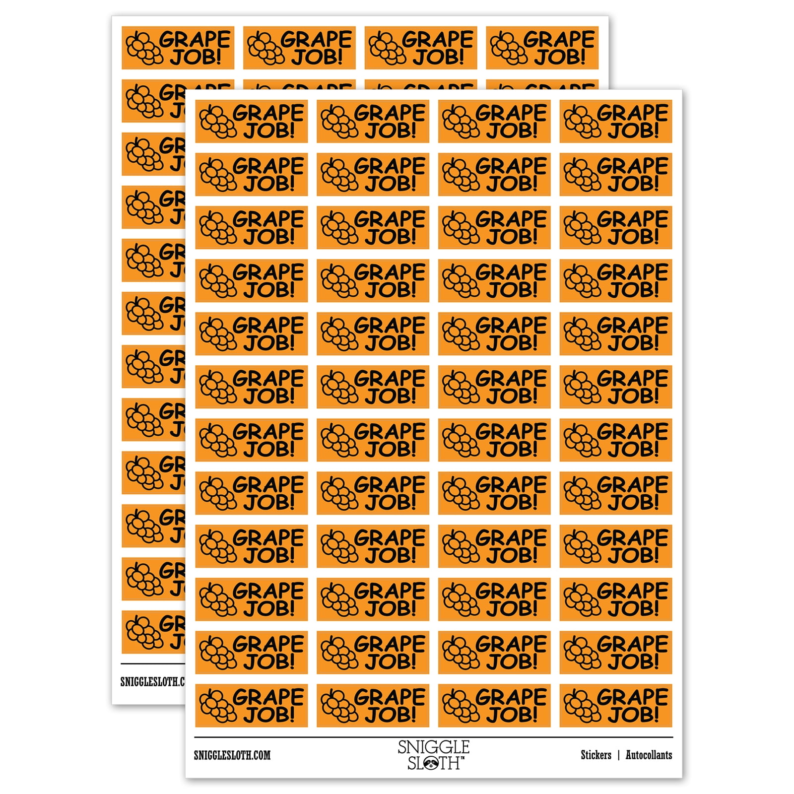 Grape Great Job Teacher Student School Sticker Set - Orange - Gloss ...