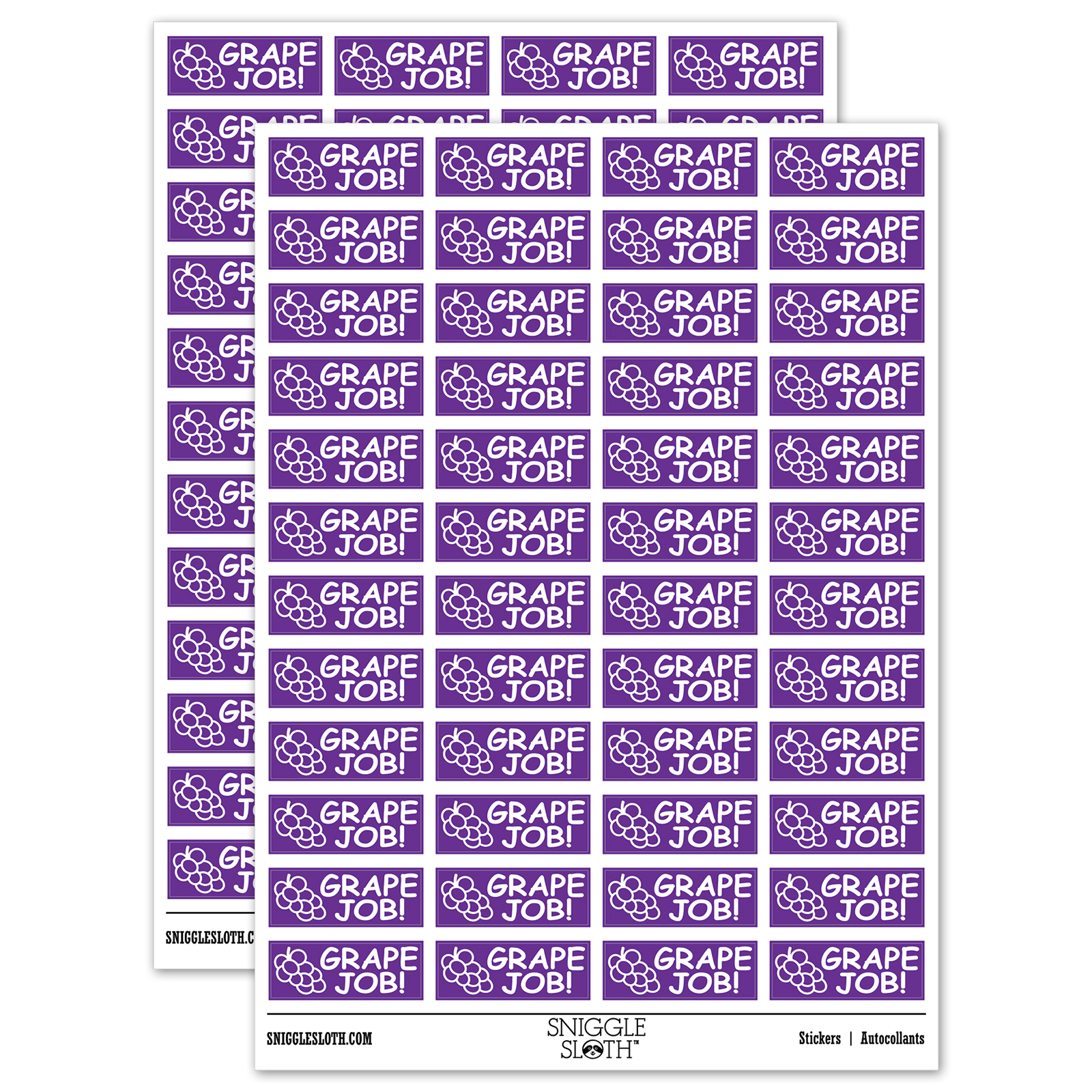 Grape Great Job Teacher Student School Sticker Set - Purple - Matte ...