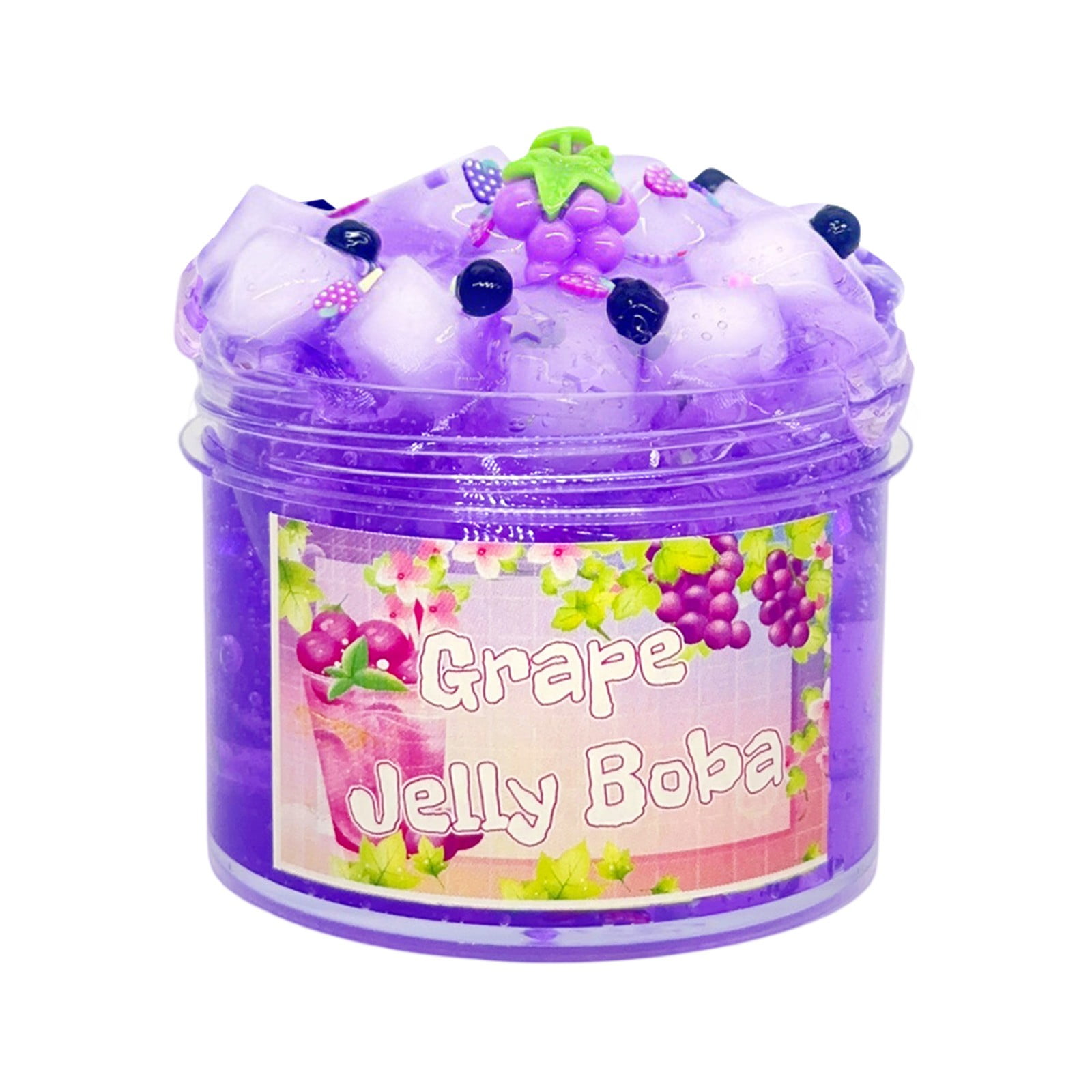 Grape Jelly Boba Slime Toy Purple Sensory Play Stress Relief Grape ...