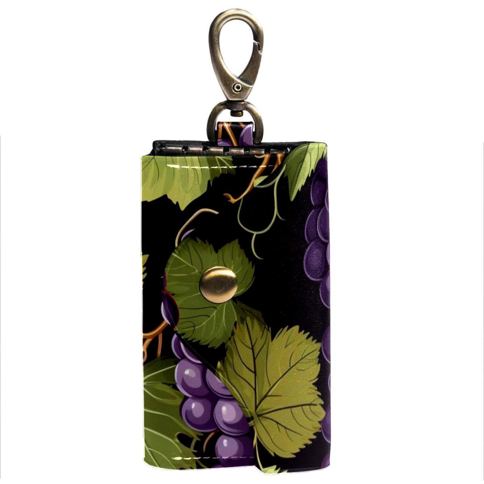 Grape Key Organizer Car Key Case Key Bag with 6 Hooks and Side Pockets ...