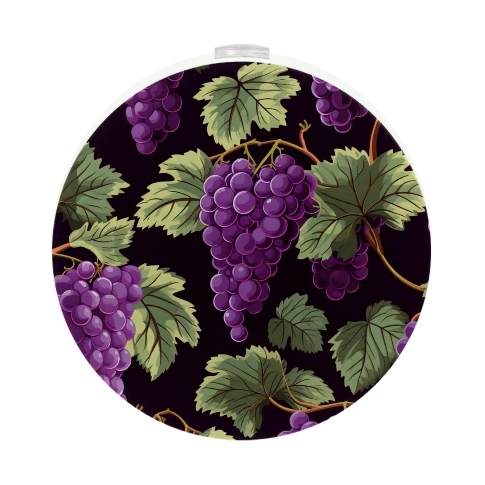 Grape LED Round Night Light-2PCS, Energy Efficient Plug-in Bedroom ...