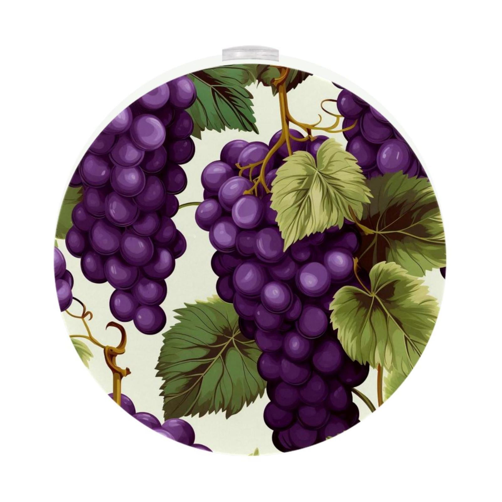 Grape LED Round Night Light-2PCS, Energy Efficient Plug-in Bedroom ...