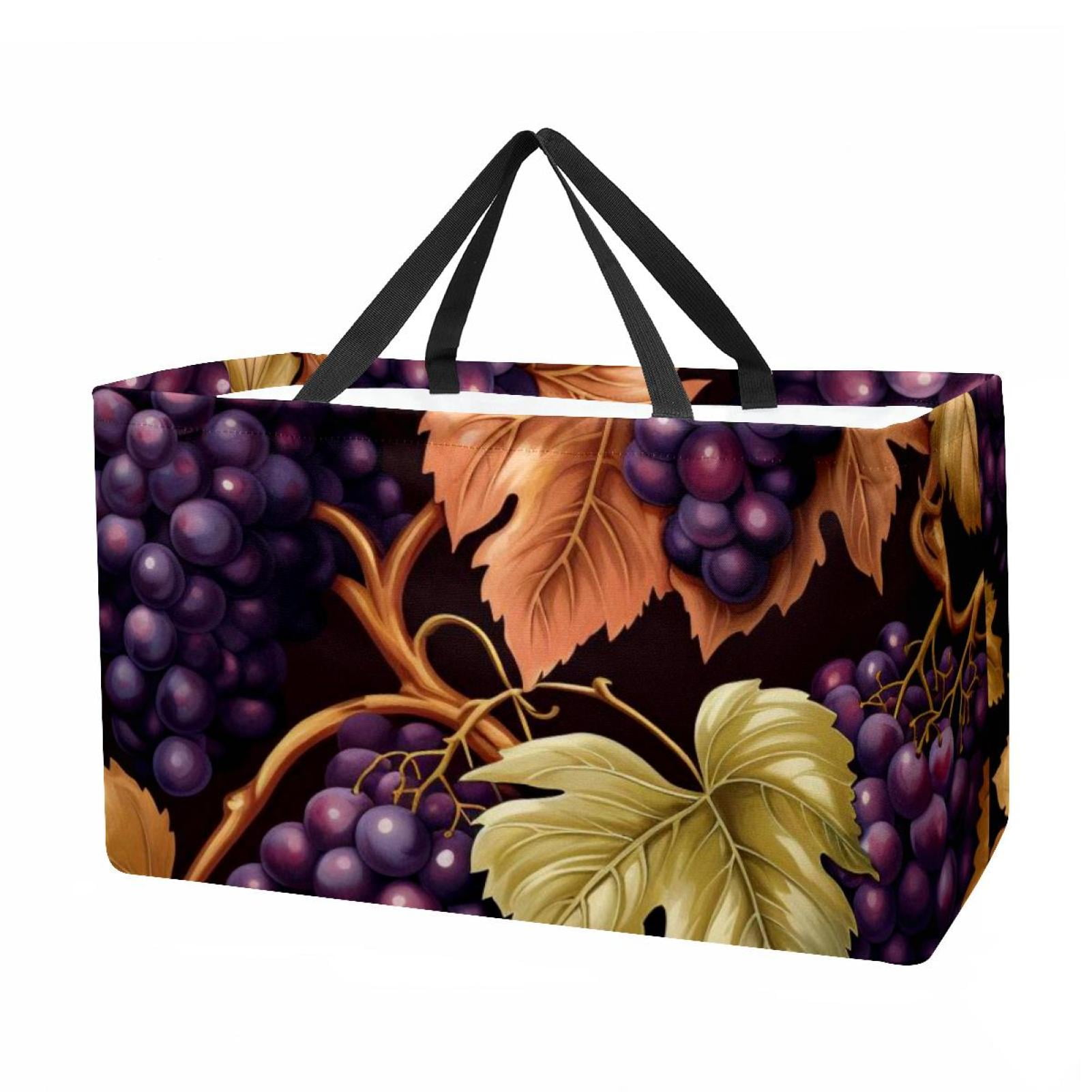 Grape Large Beach Bag with Storage Bins and Shopping Basket - Foldable ...