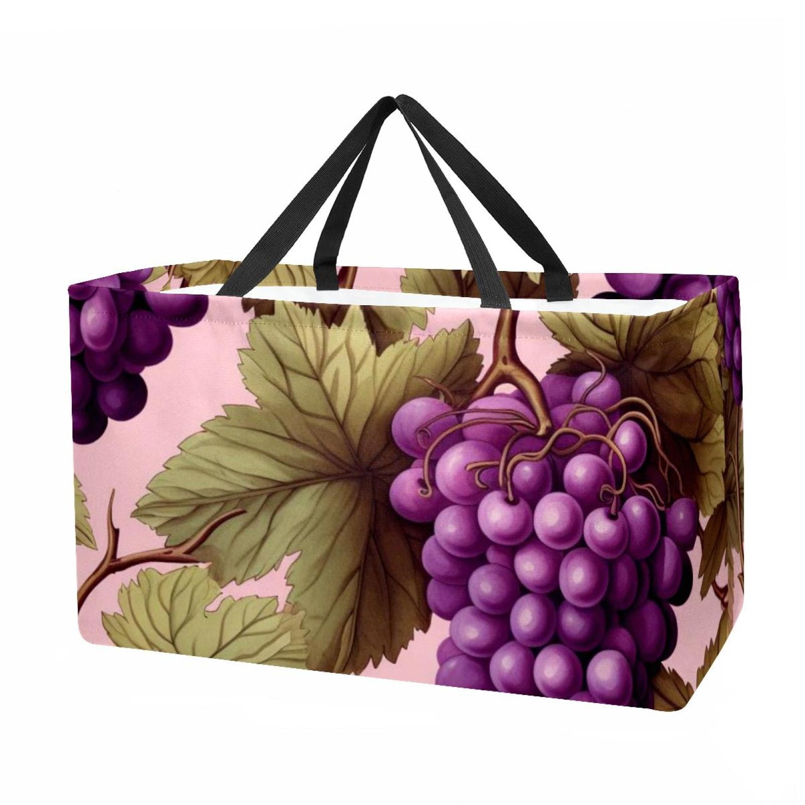 Grape Large Foldable Grocery Baskets with Storage Bag – Oxford Cloth ...