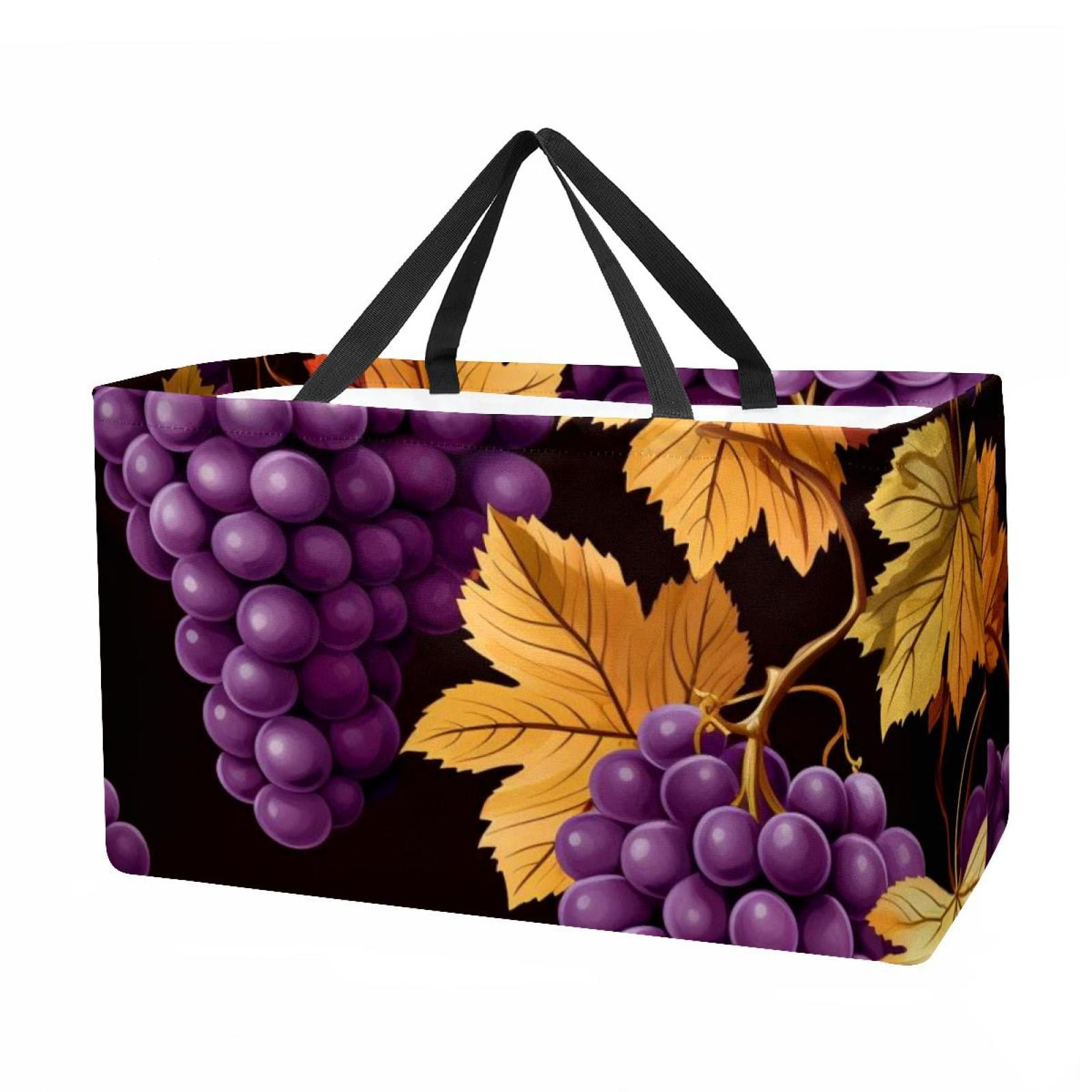 Grape Large Foldable Oxford Cloth Tote Bag Cube Organizer Collapsible ...