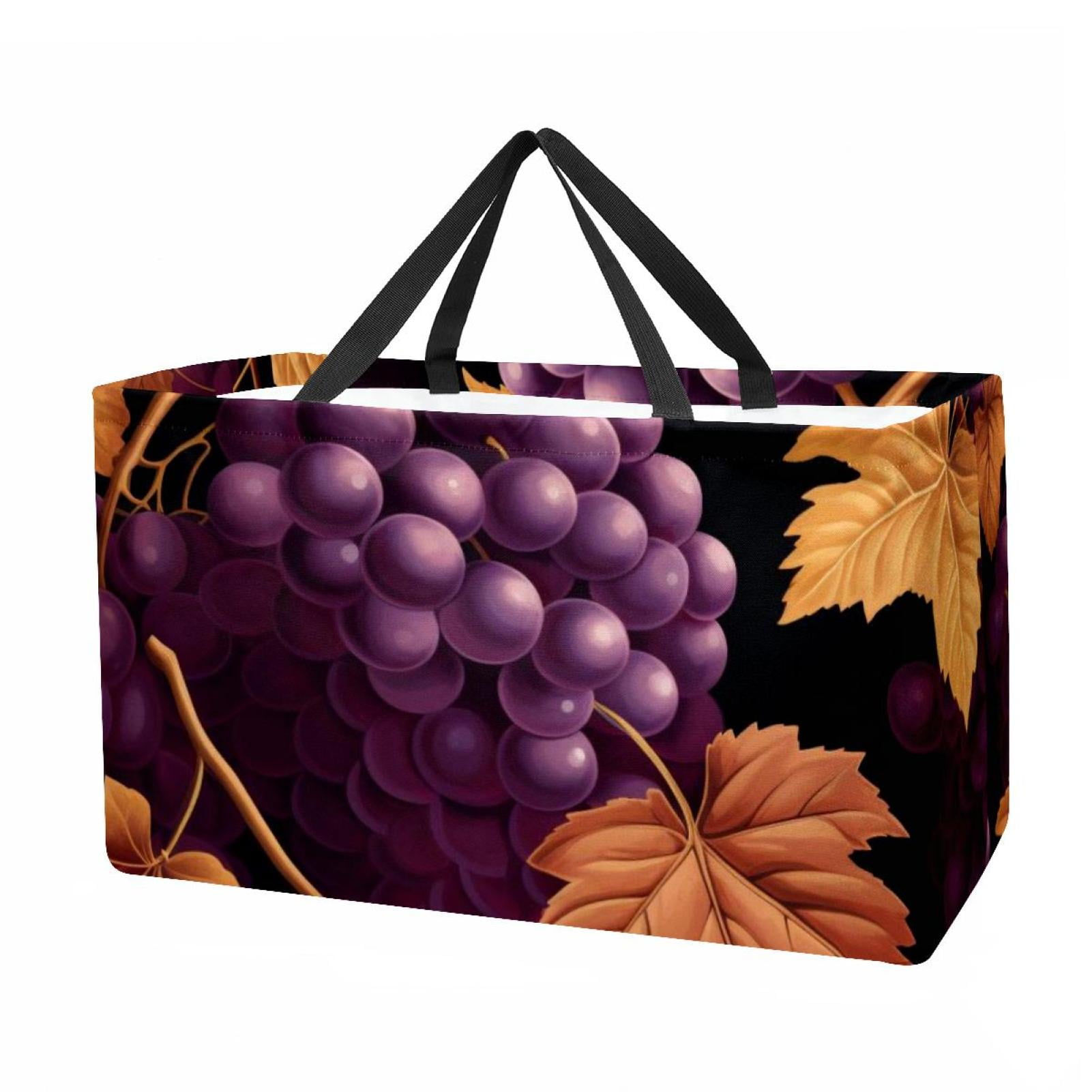 Grape Large Foldable Oxford Cloth Tote Bag Shopping Bag Decorative Box Beach Bag - Walmart.com