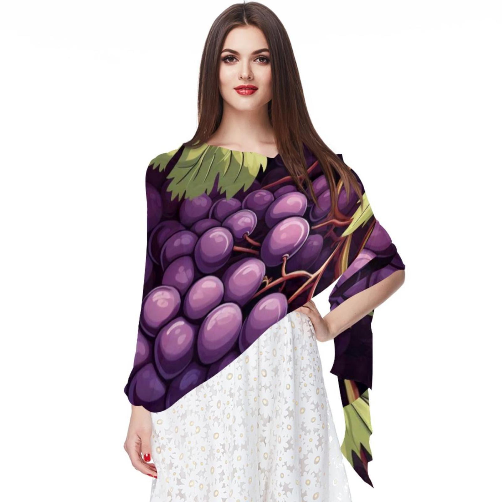 Grape Light and Breathable Chiffon Yarn Silk Scarf - Translucent 180*73 ...