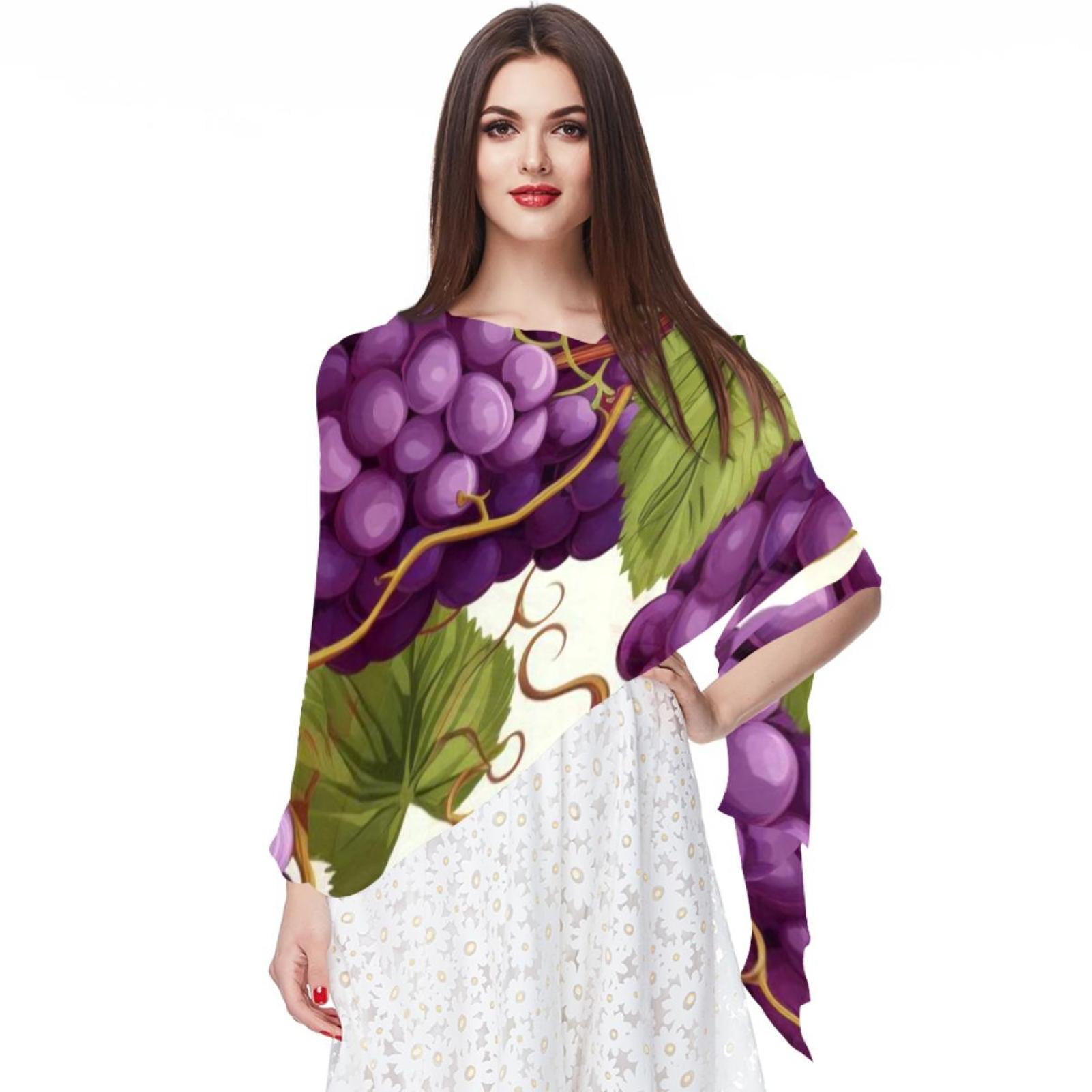 Grape Light and Breathable Chiffon Yarn Silk Scarf - Translucent 180*73 ...