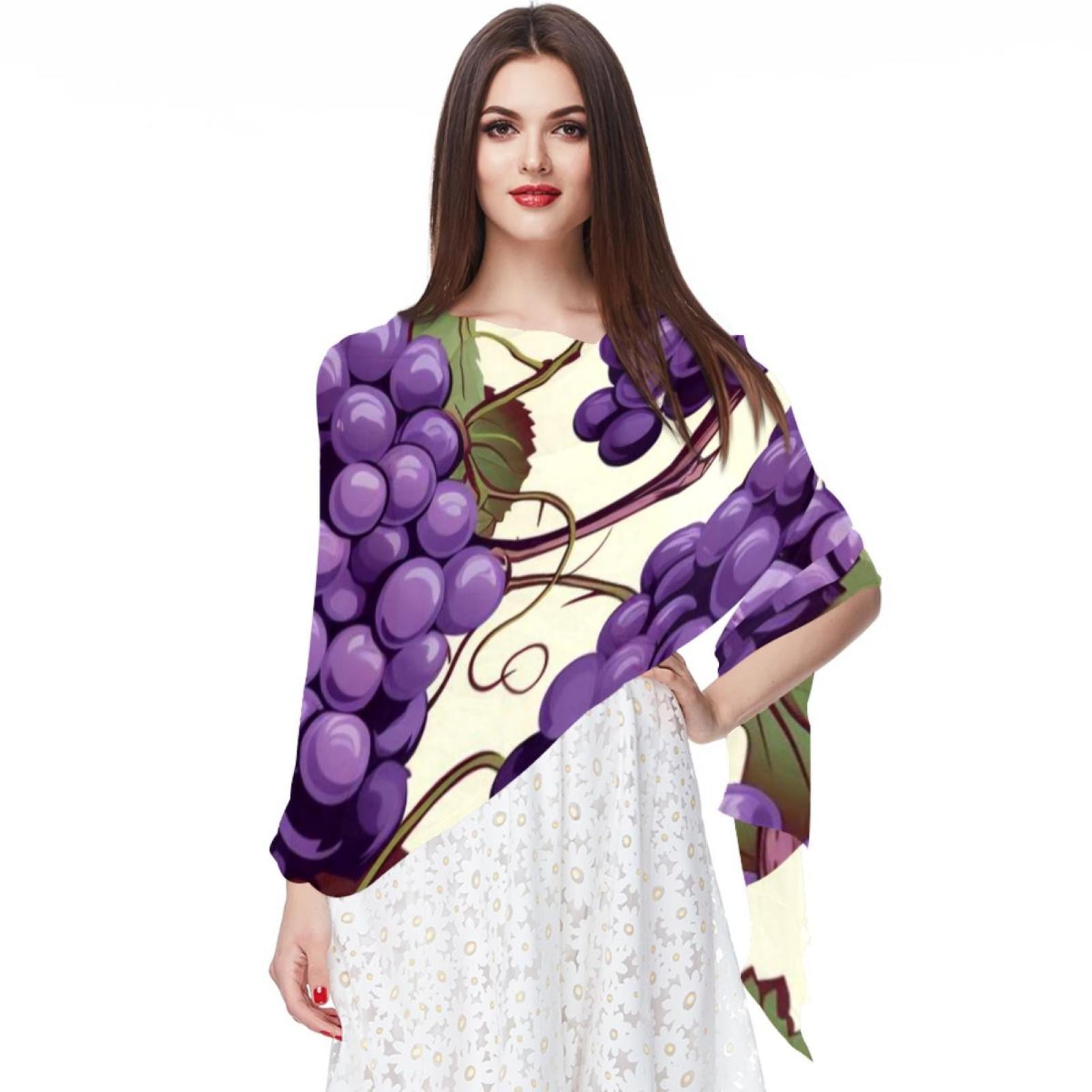 Grape Light and Breathable Chiffon Yarn Silk Scarf - Translucent 180*73 ...