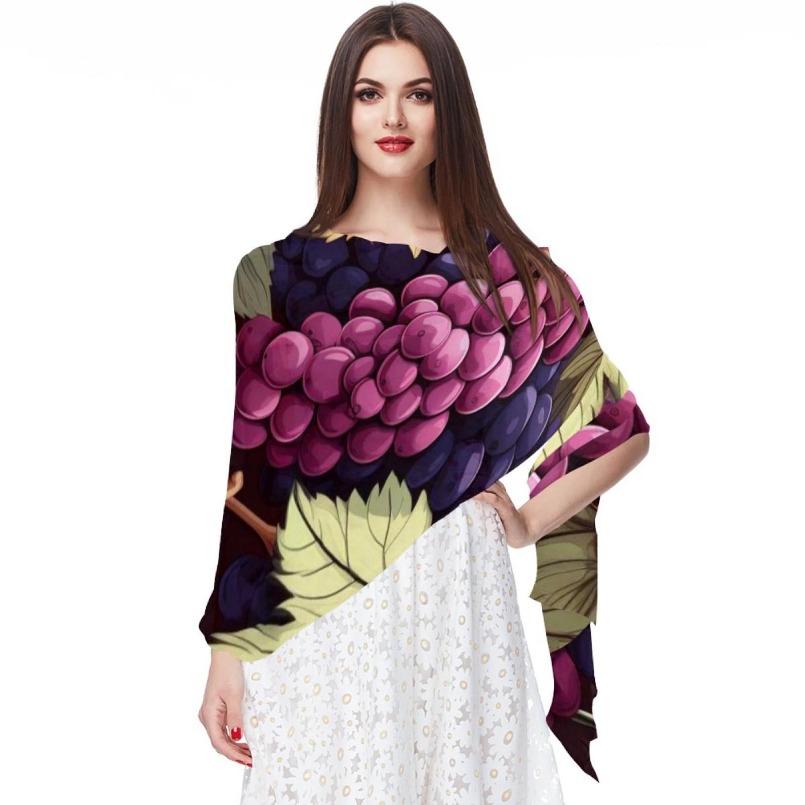 Grape Light and Breathable Chiffon Yarn Silk Scarf - Translucent 180*73 ...