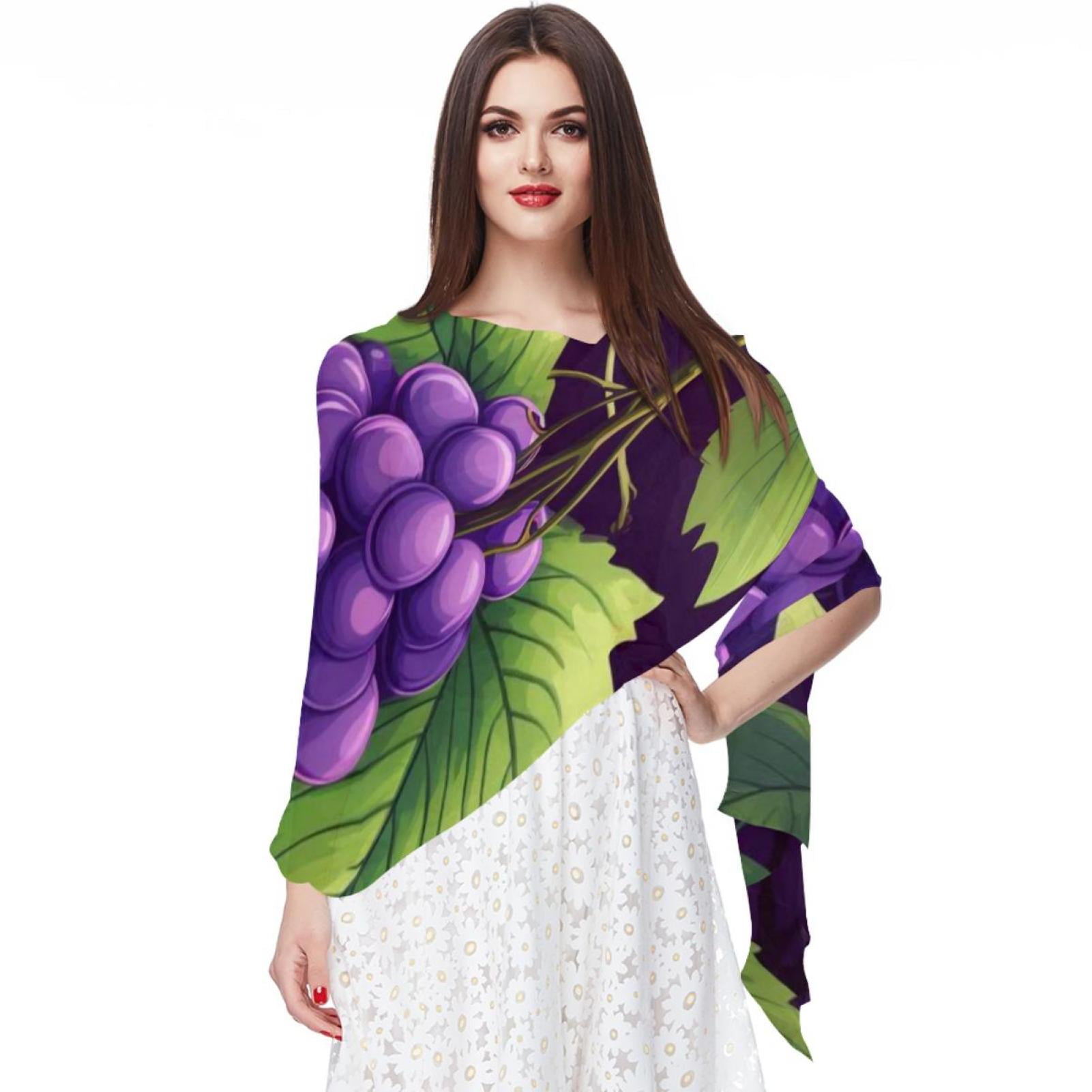 Grape Light and Breathable Chiffon Yarn Silk scarf for Women ...