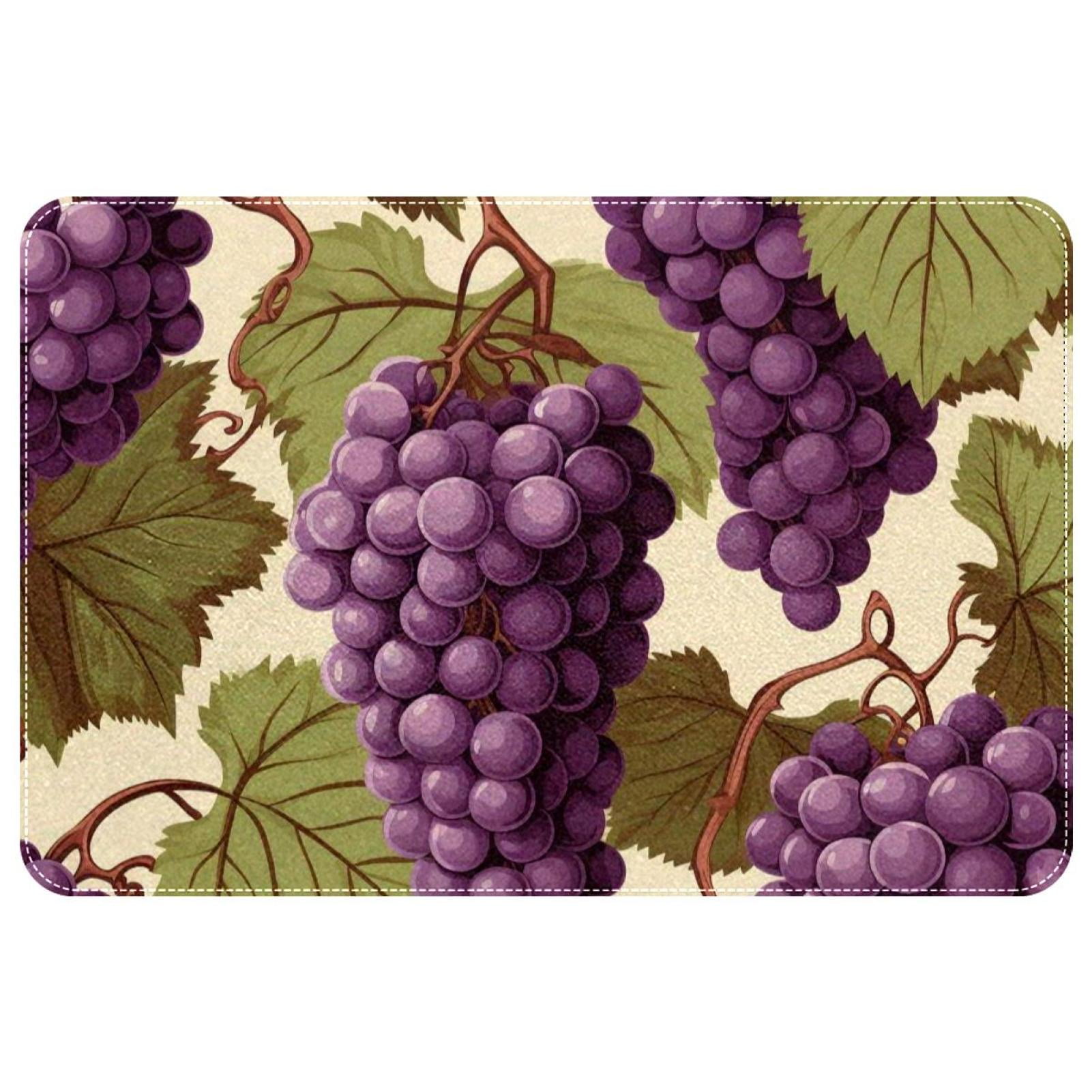 Grape Machine Washable Non-Slip Polyester Indoor Floor Rug and Chair ...