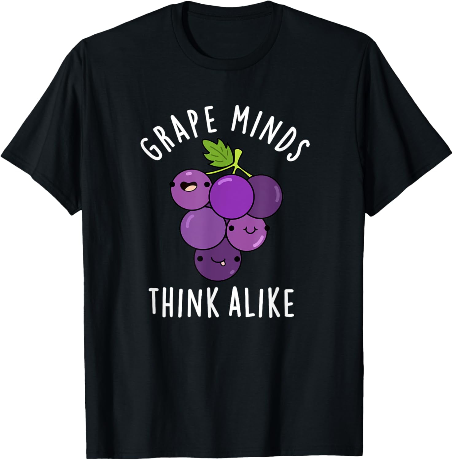 Grape Minds Think Alike Funny Fruit Pun T-Shirt - Walmart.com
