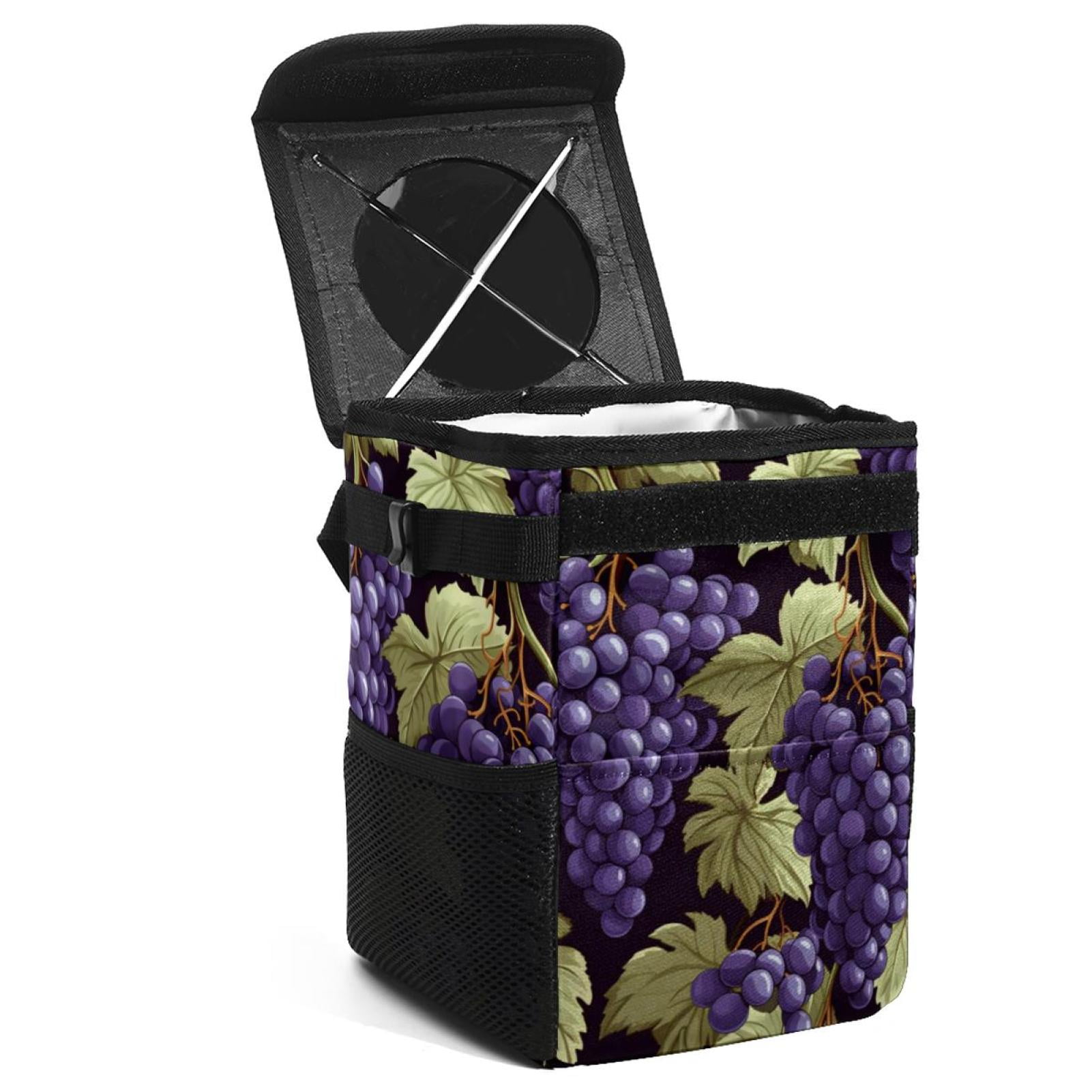 Grape Mini Trash Can Car Trash Bin Trash Can for Car - Foldable, with ...