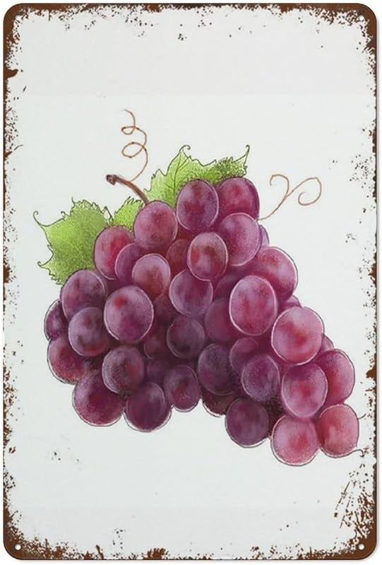 Grape Painting Art Food Hand Painted Grape Fruits For Farmhouse Garden ...