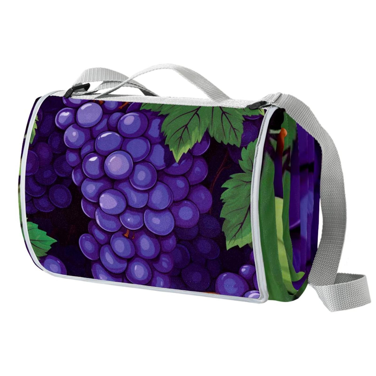 Grape Portable Canvas Picnic Blanket Waterproof Backing for Outdoor ...