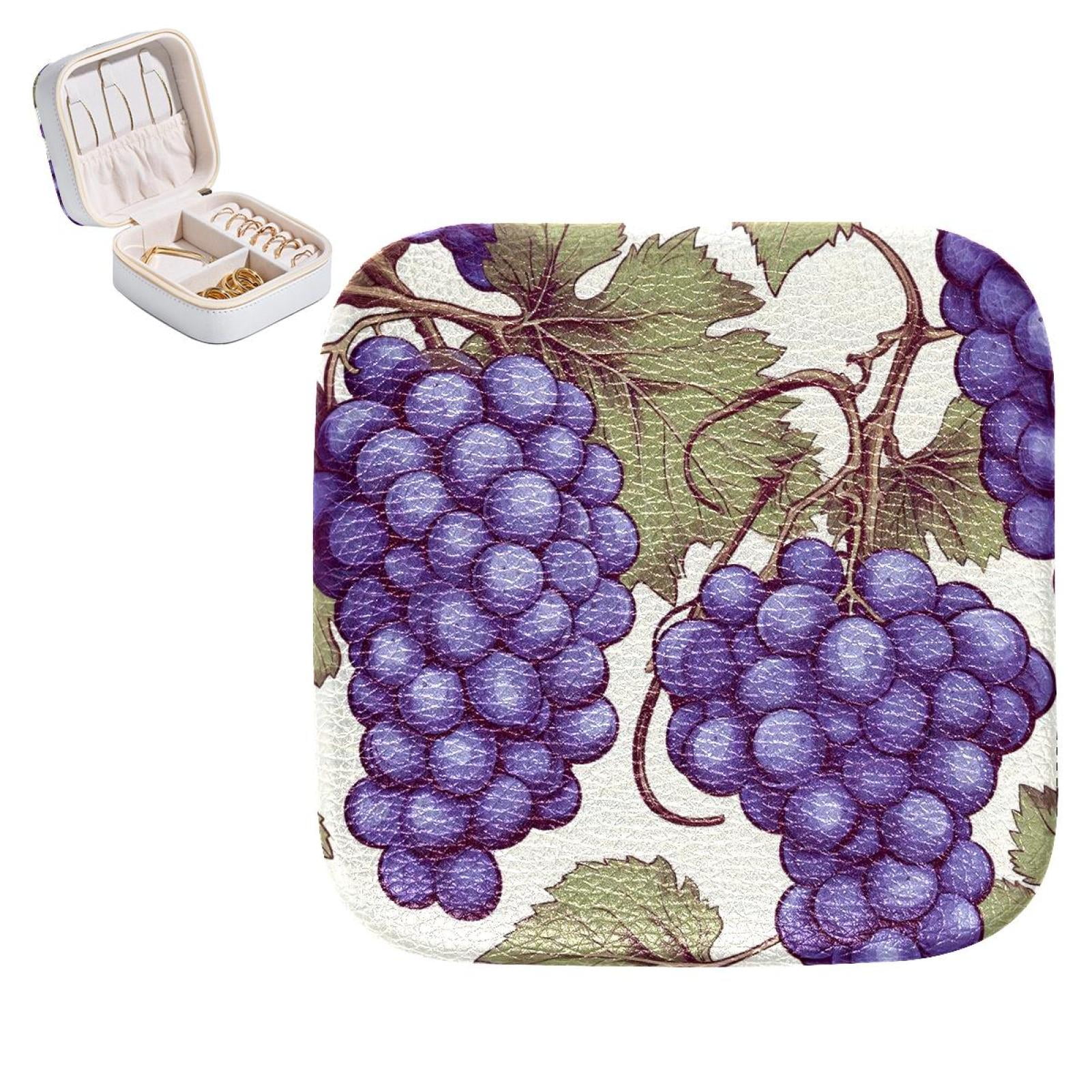 Grape Portable Square Jewelry Box Organizer for Rings, Earrings ...