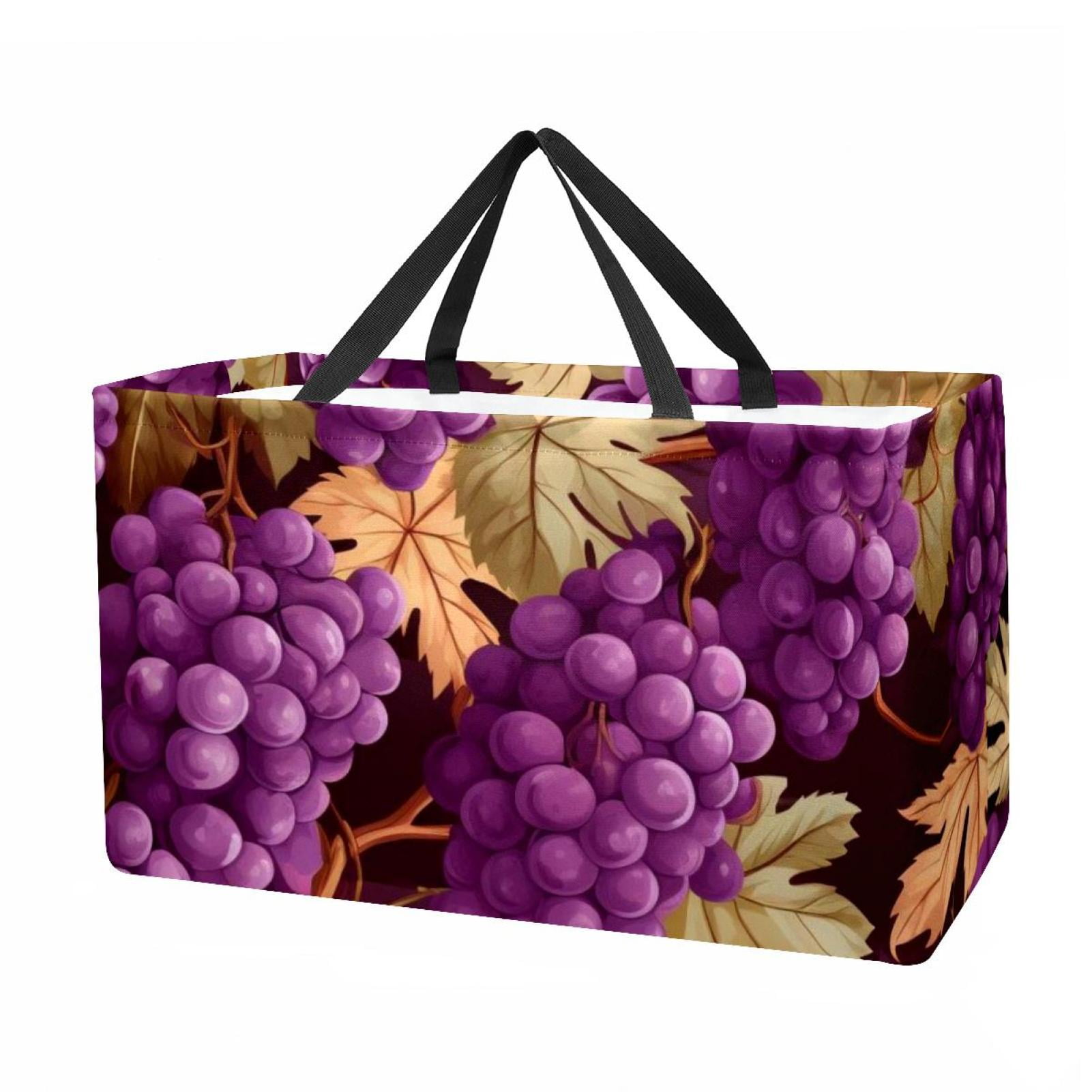 Grape Premium Oxford Cloth Picnic Basket - Reusable, Foldable, Large ...