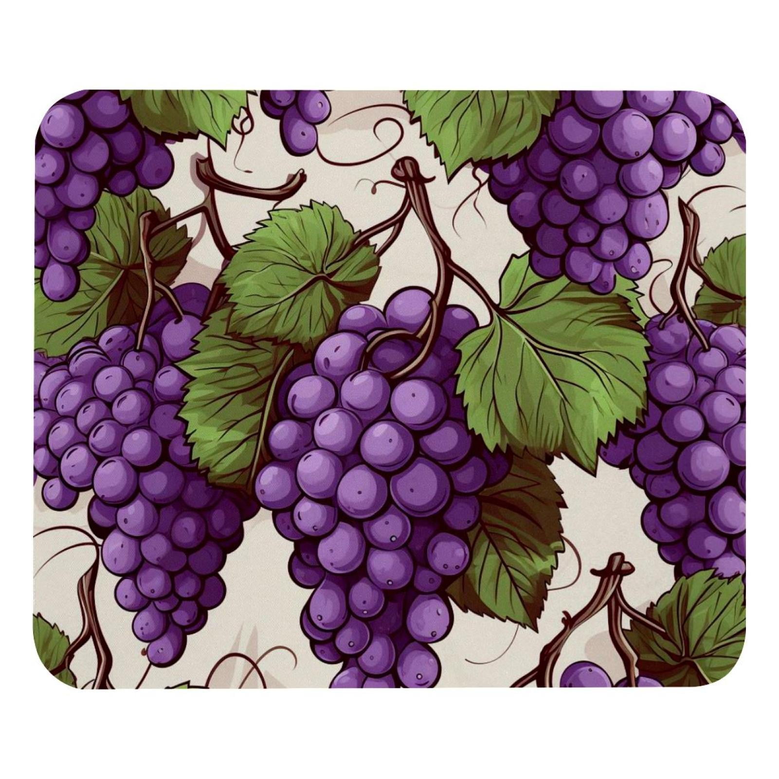 Grape Printed Non-Slip Rubber Bottom Gaming Mouse Pad 8.3x9.8 Inch Square Office and Gaming ...