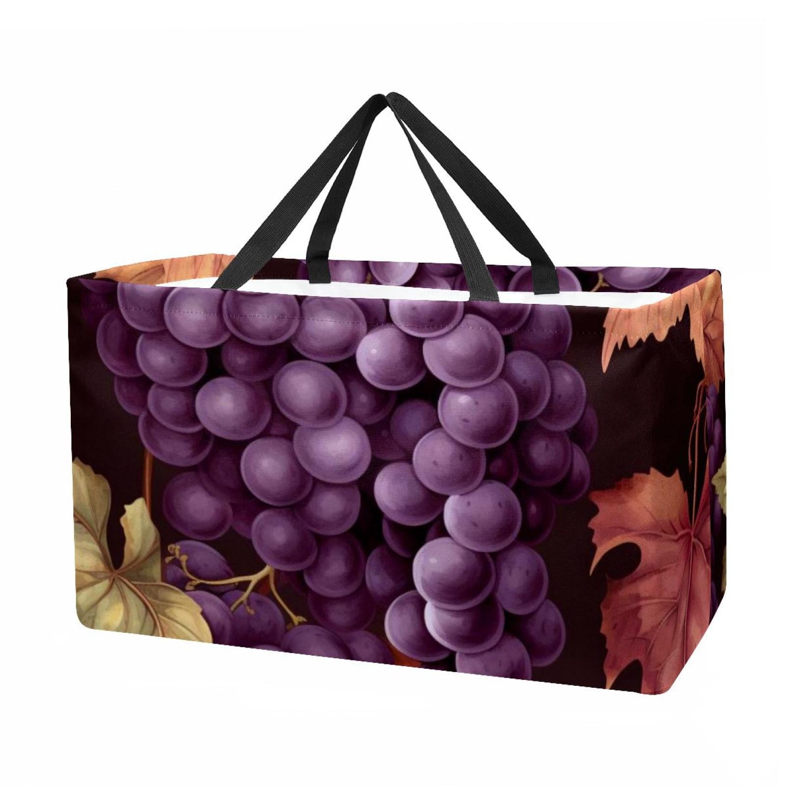 Grape Reusable Foldable Oxford Cloth Grocery Baskets Grocery Bags ...