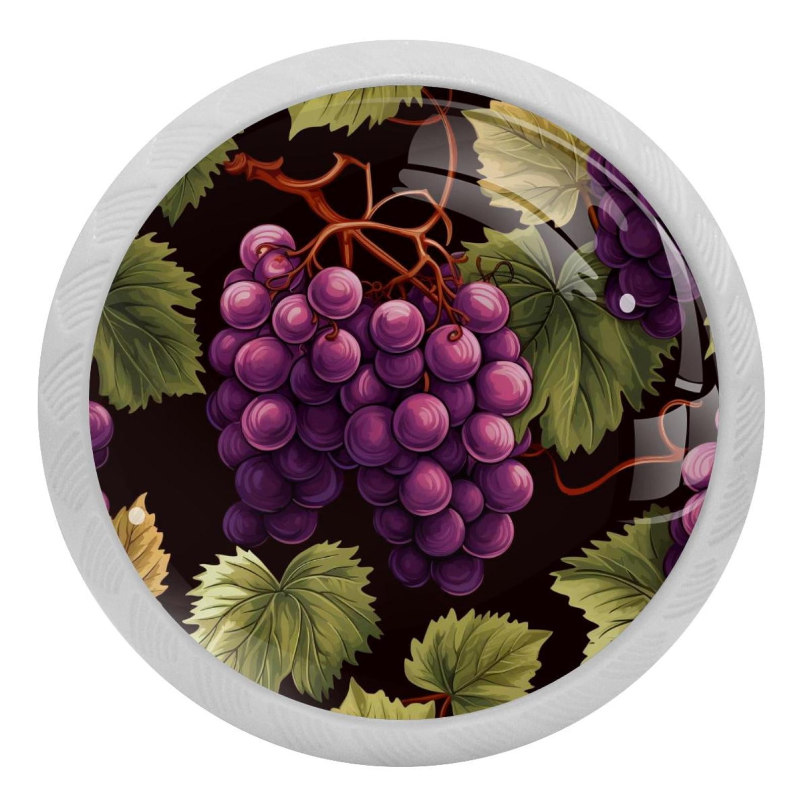 Grape Round Glow-in-the-Dark Cabinet Knobs with Screws - 4 Pack ...