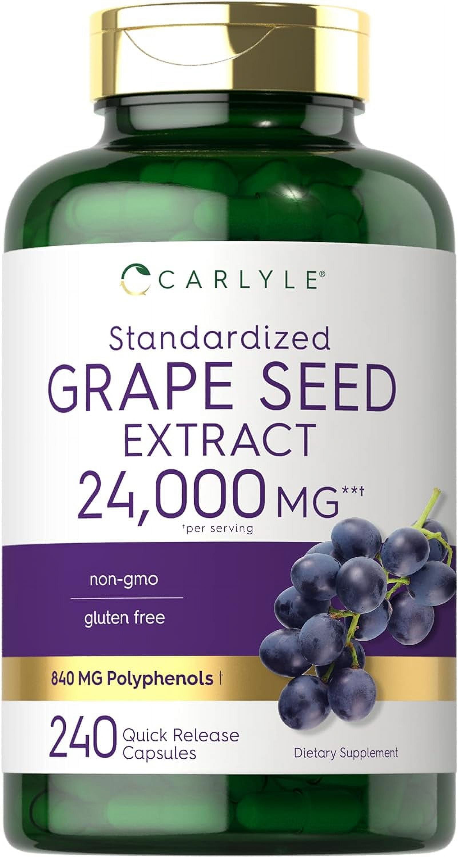 Grape Seed Extract | 24000 mg | 240 Capsules | by Carlyle - Walmart.com