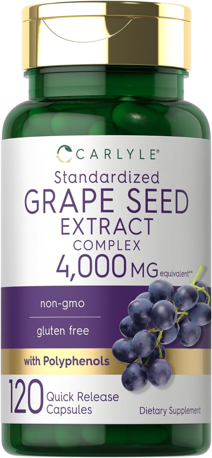 Carlyle Grape Seed Extract Supplement | 4,000mg | 120 Quick Release ...