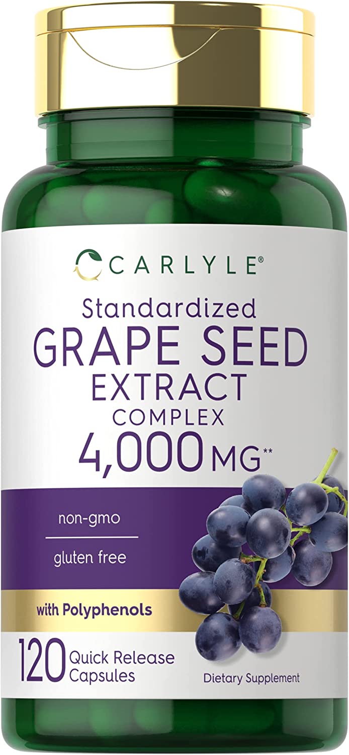 Grape Seed Extract 4,000mg | 120 Quick Release Capsules | Standardized ...