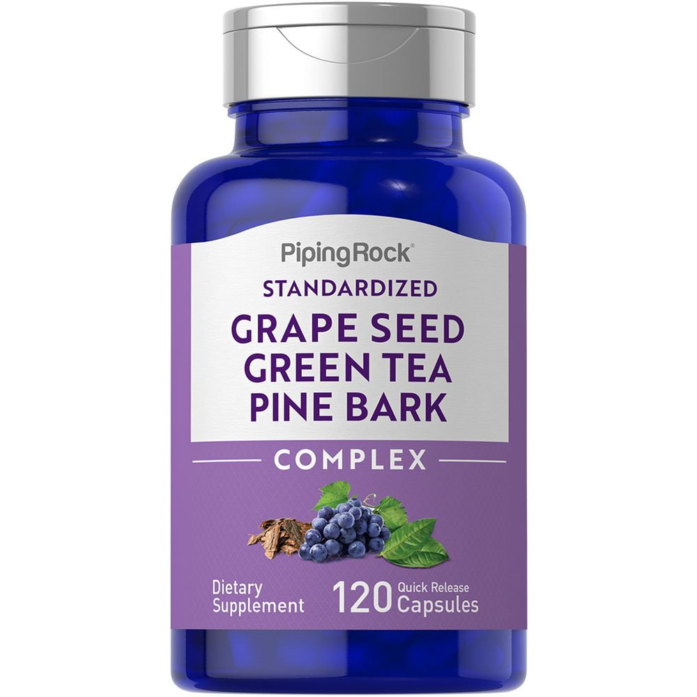 Grape Seed Extract, Green Tea & Pine Bark Complex | 120 Capsules | by ...