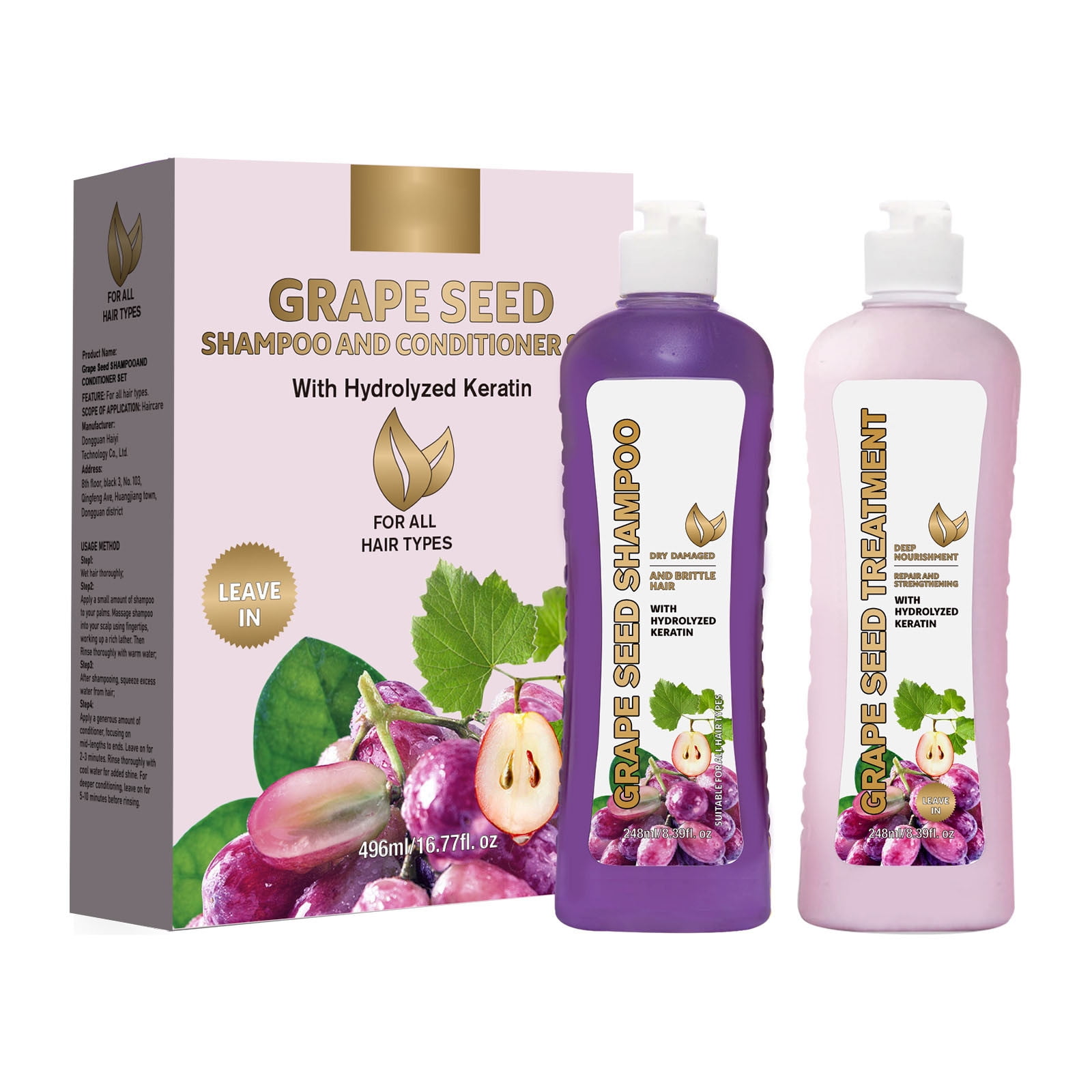 Grape Seed Shampoo And Set Silicone Shampoo And For All Hair Types ...