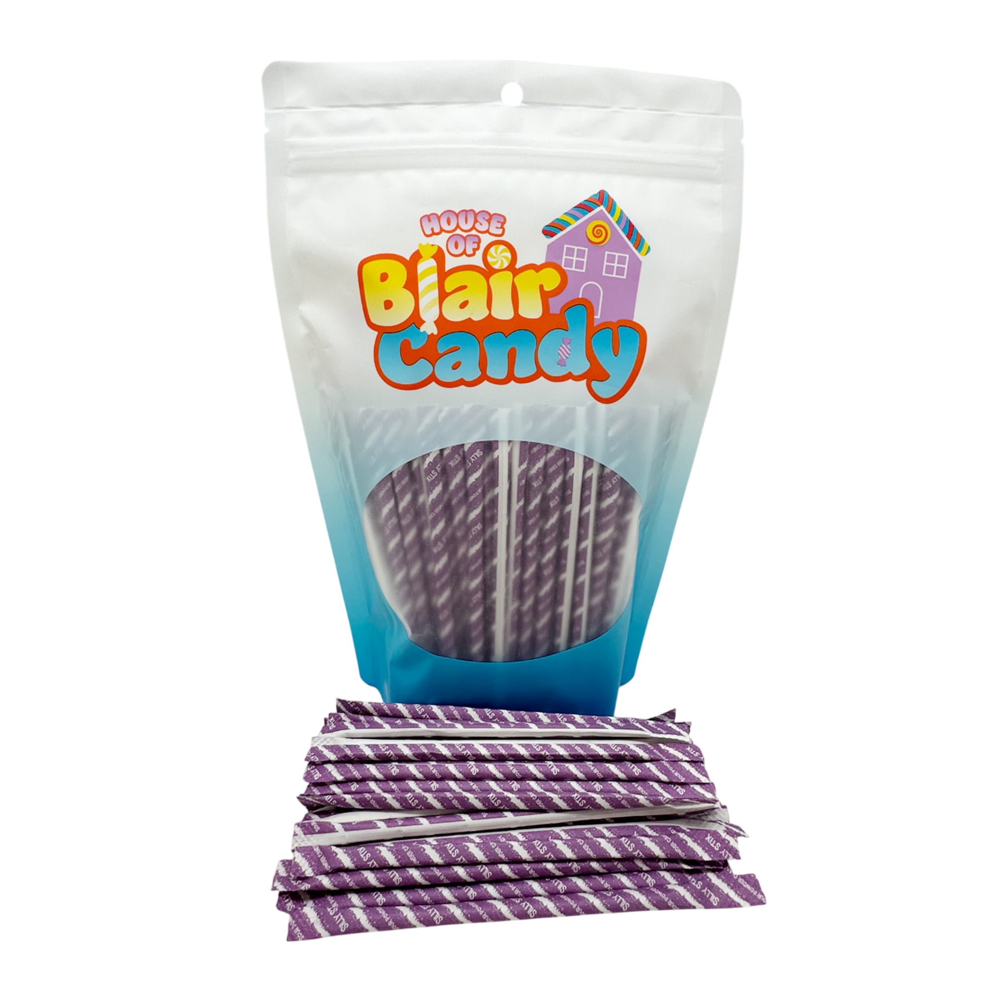 Grape Silly Stix (100 ct.) - Sour Powdered Candy Straws - Fruity Grape ...