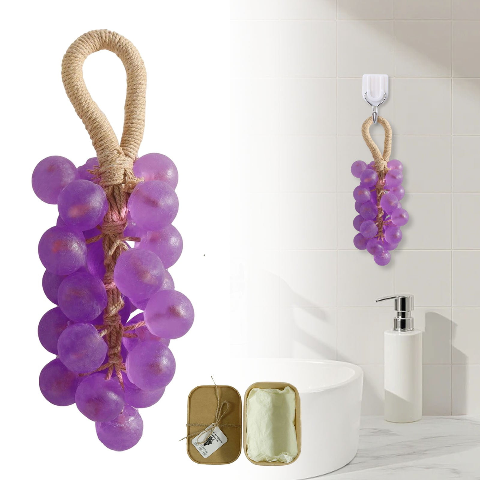 Grape Soap, Handcrafted Grapes Soap on a Ropes, Grape Shaped Soap, Cold ...