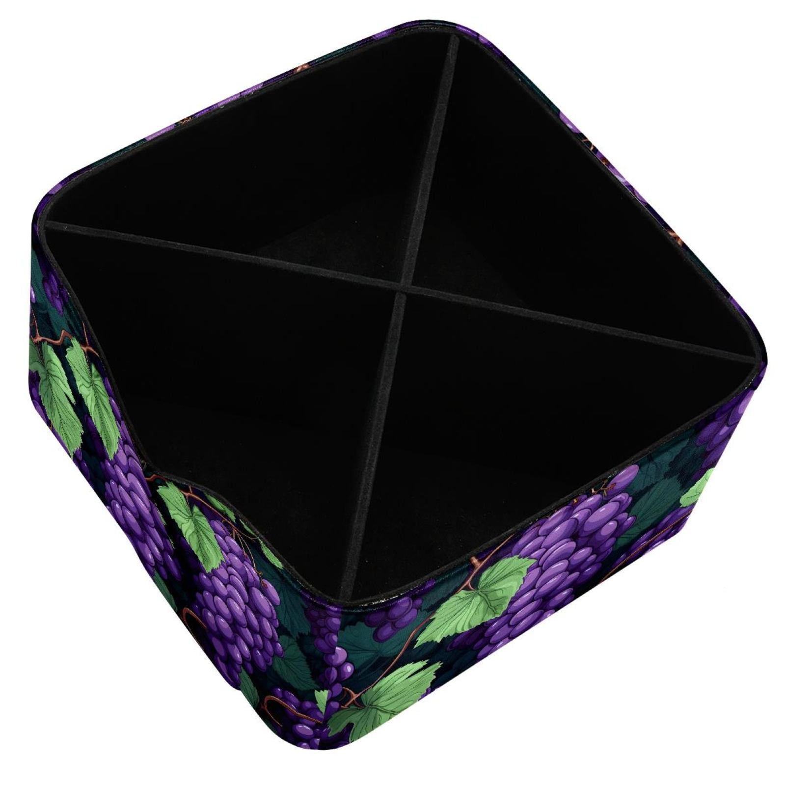 Grape Square Pencil Case Pen Holder with 4 Compartments, Removable ...
