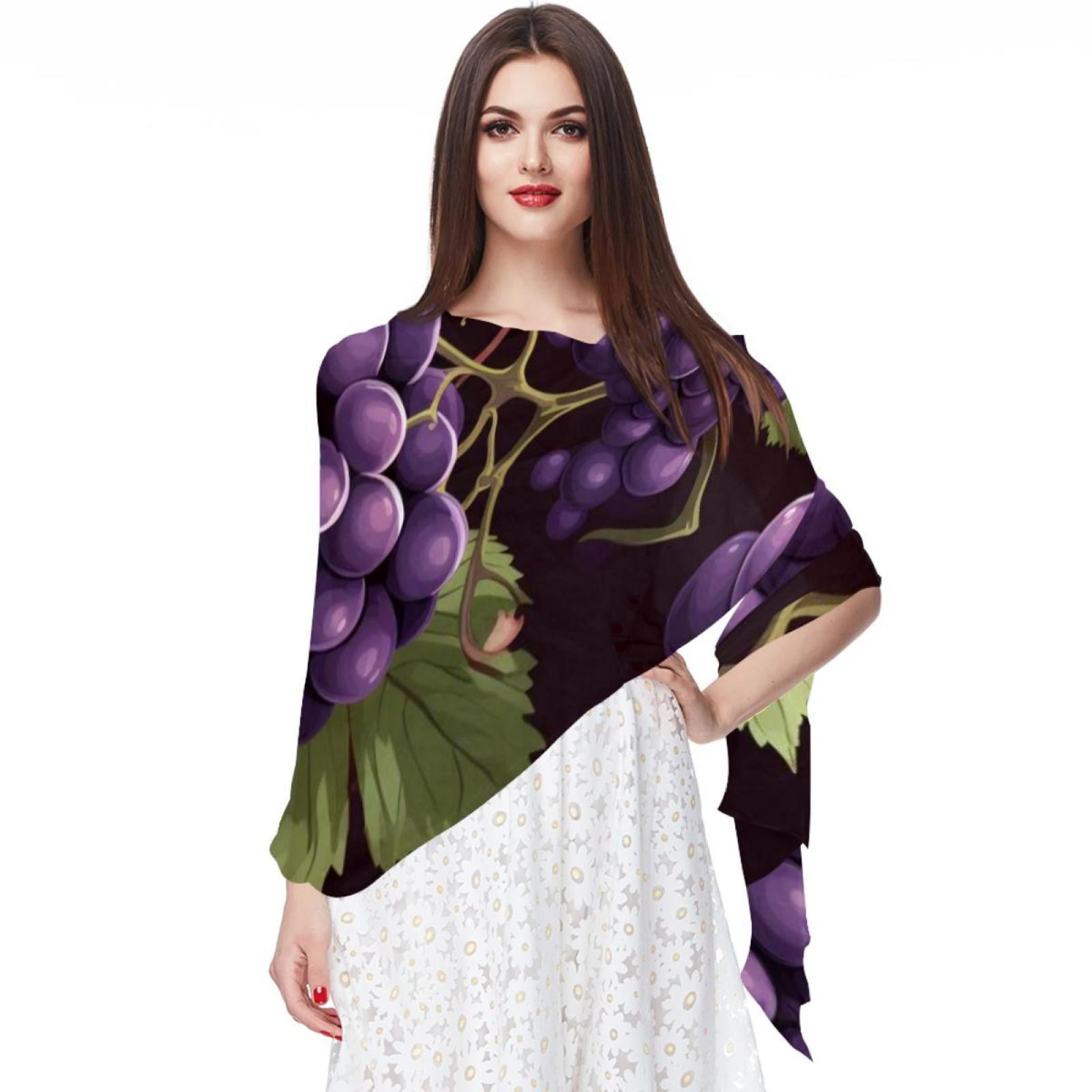 Grape Translucent Chiffon Yarn Silk Scarf - Light Breathable Material ...