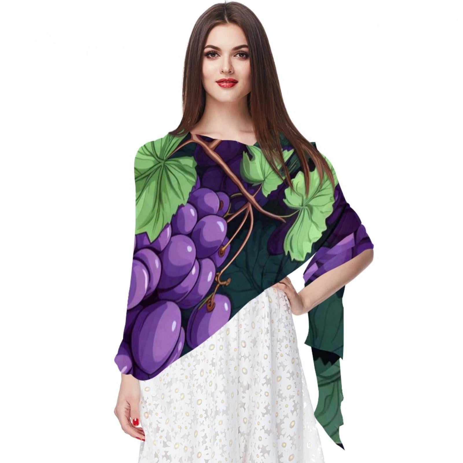 Grape Translucent Chiffon Yarn Silk Scarf - Lightweight and Breathable ...