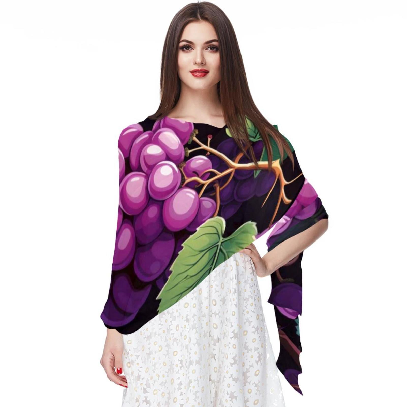 Grape Translucent Light and Breathable Chiffon Silk Scarf 70.86x28.7in ...