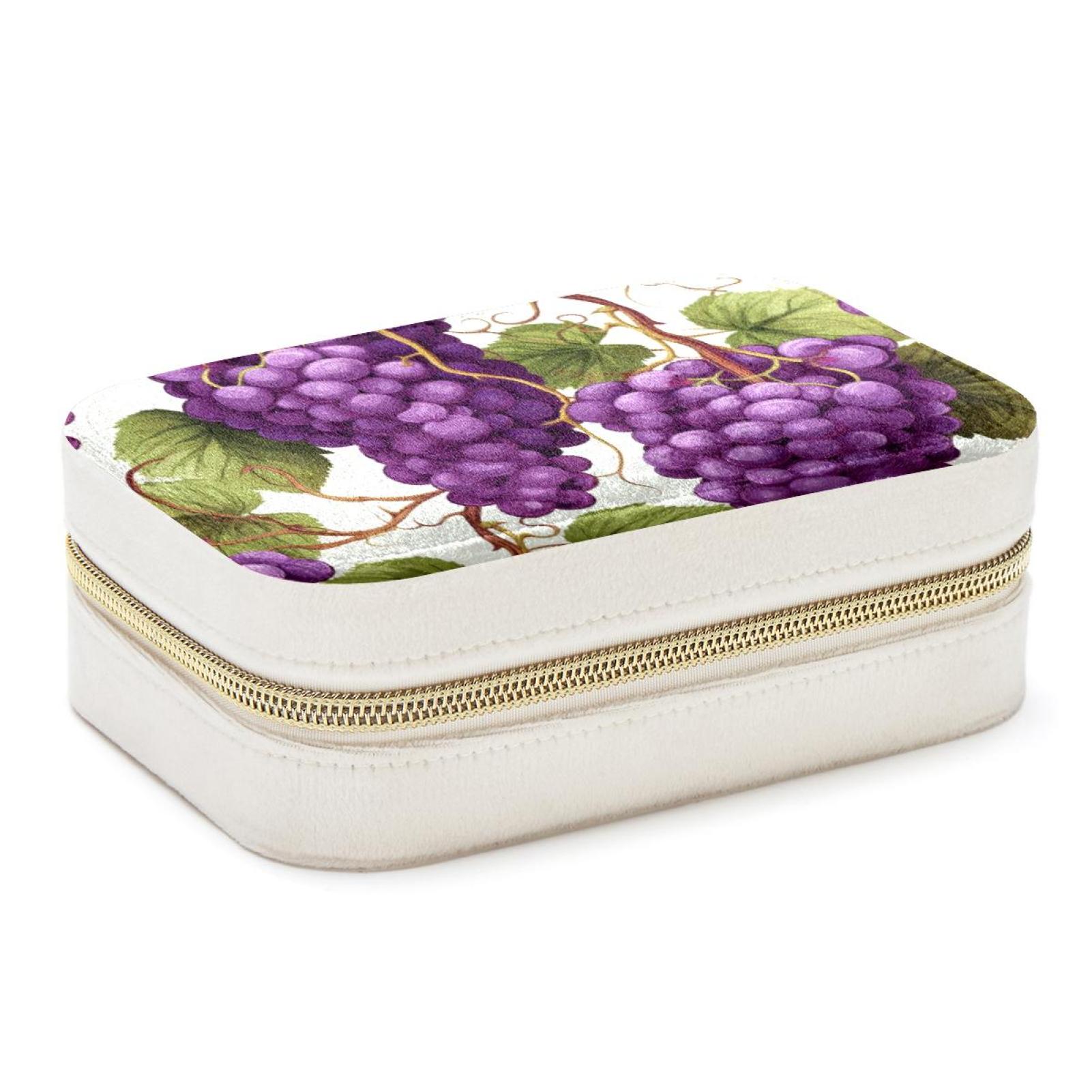 Grape Velvet Portable Earring Organizer Box with Removable Compartment ...